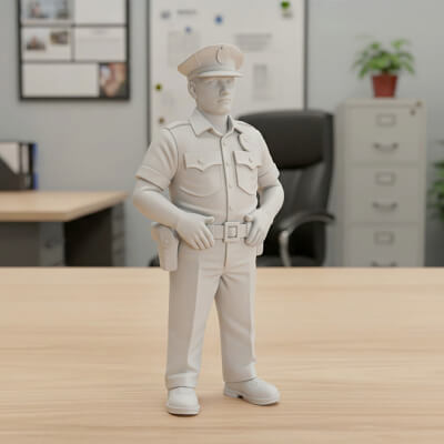 Policeman 3D Printable 3D Print Model by brunonunesdp