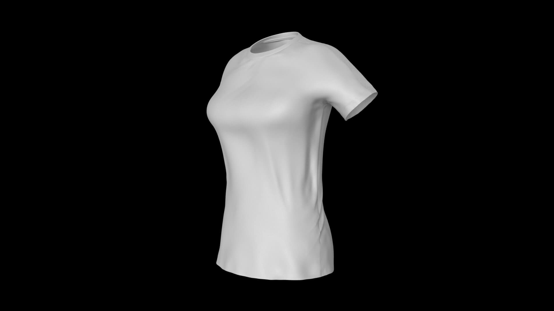 Women's T-Shirt 3D Model by brunonunesdp