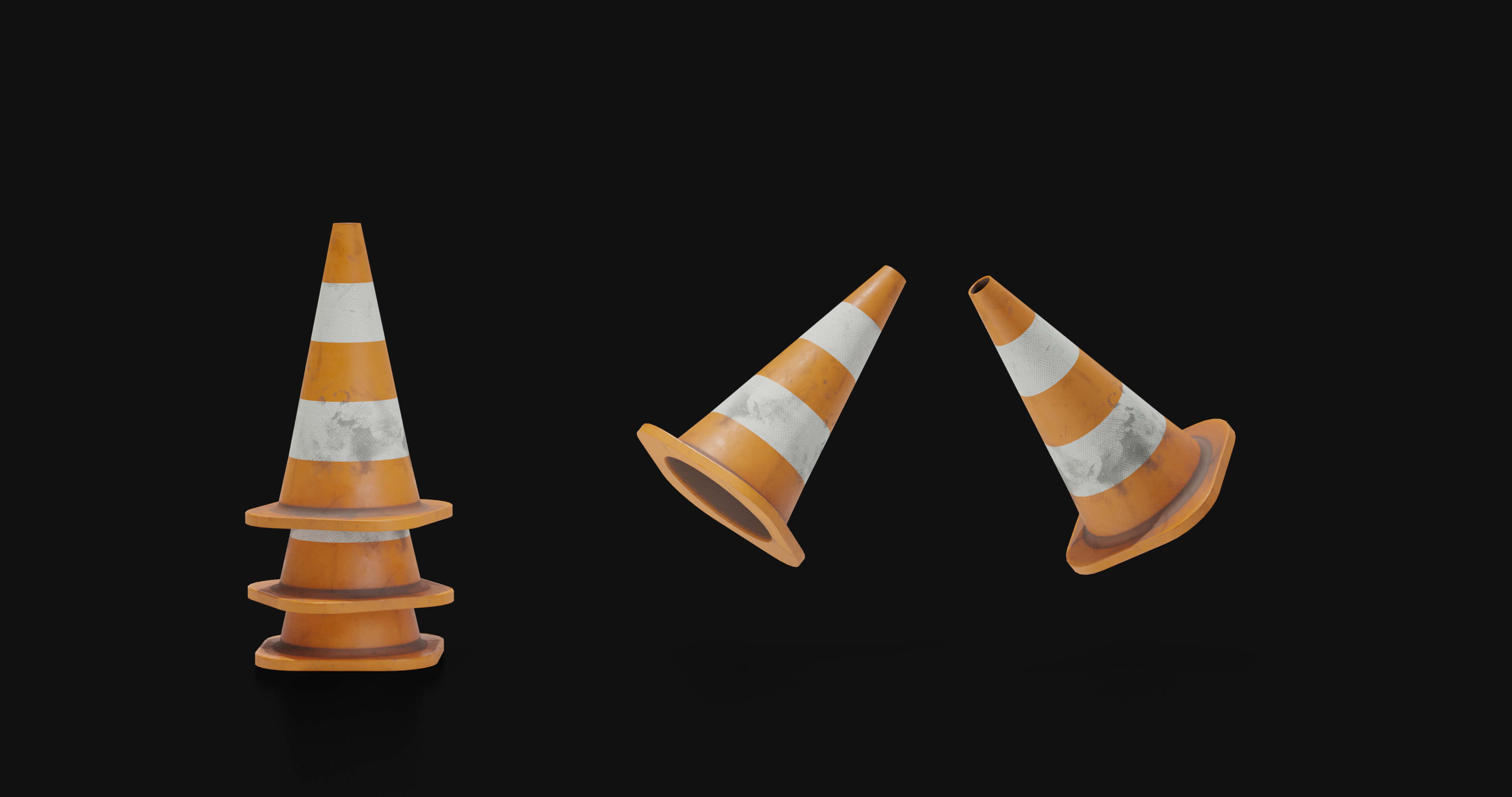 Traffic Cones - 3D Model by Brwa Taha