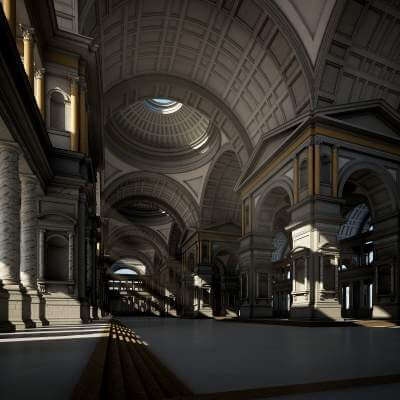 Hall of An Ancient Palace - 3D Model by Brykmann