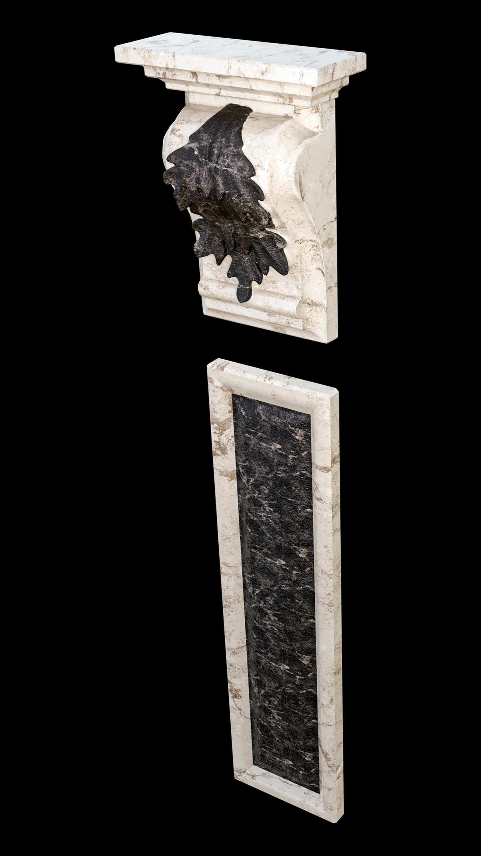 C Plaster Marble Shelf and Bracket - 3D Model by BsTen