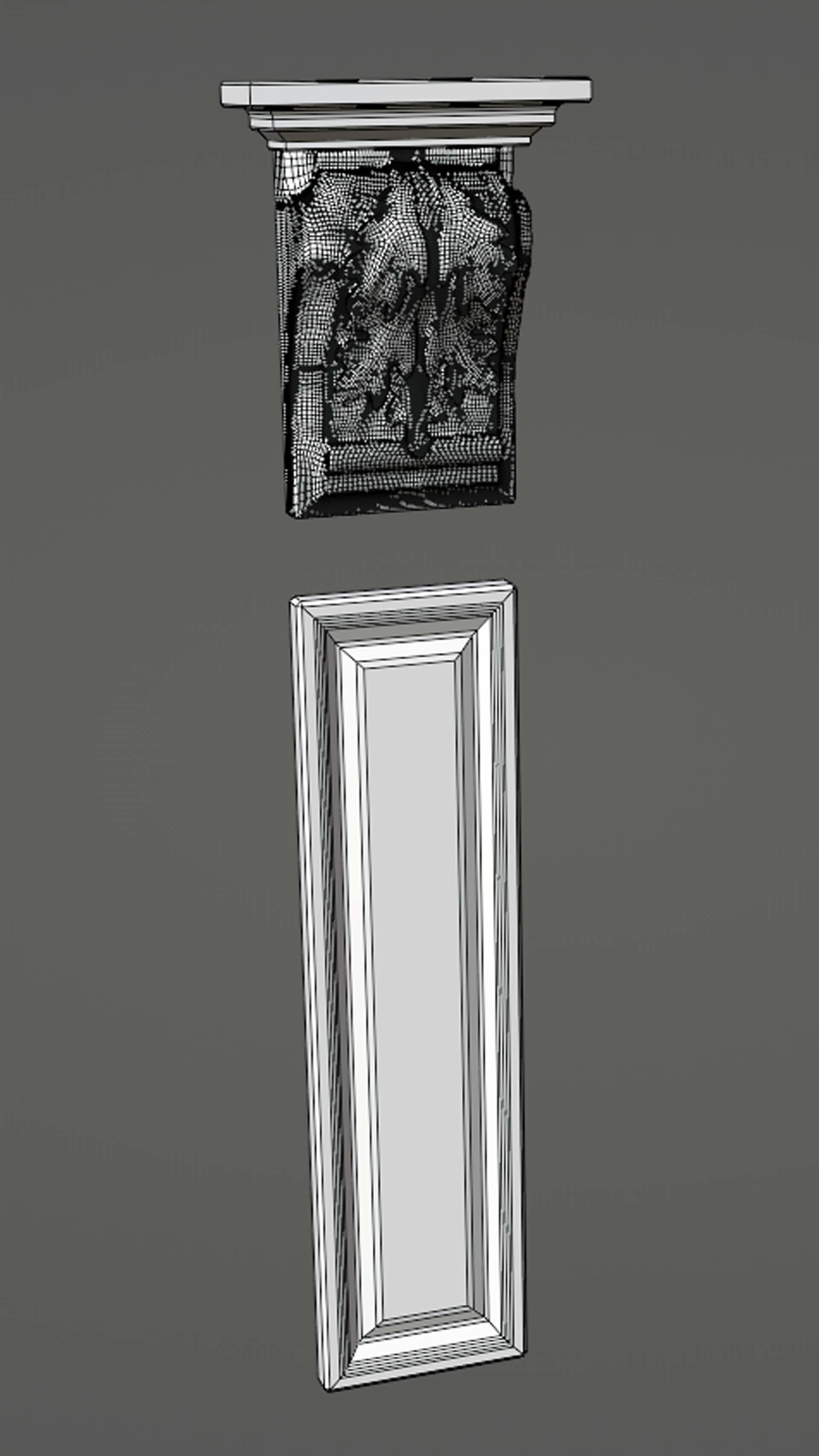 C Plaster Marble Shelf and Bracket - 3D Model by BsTen