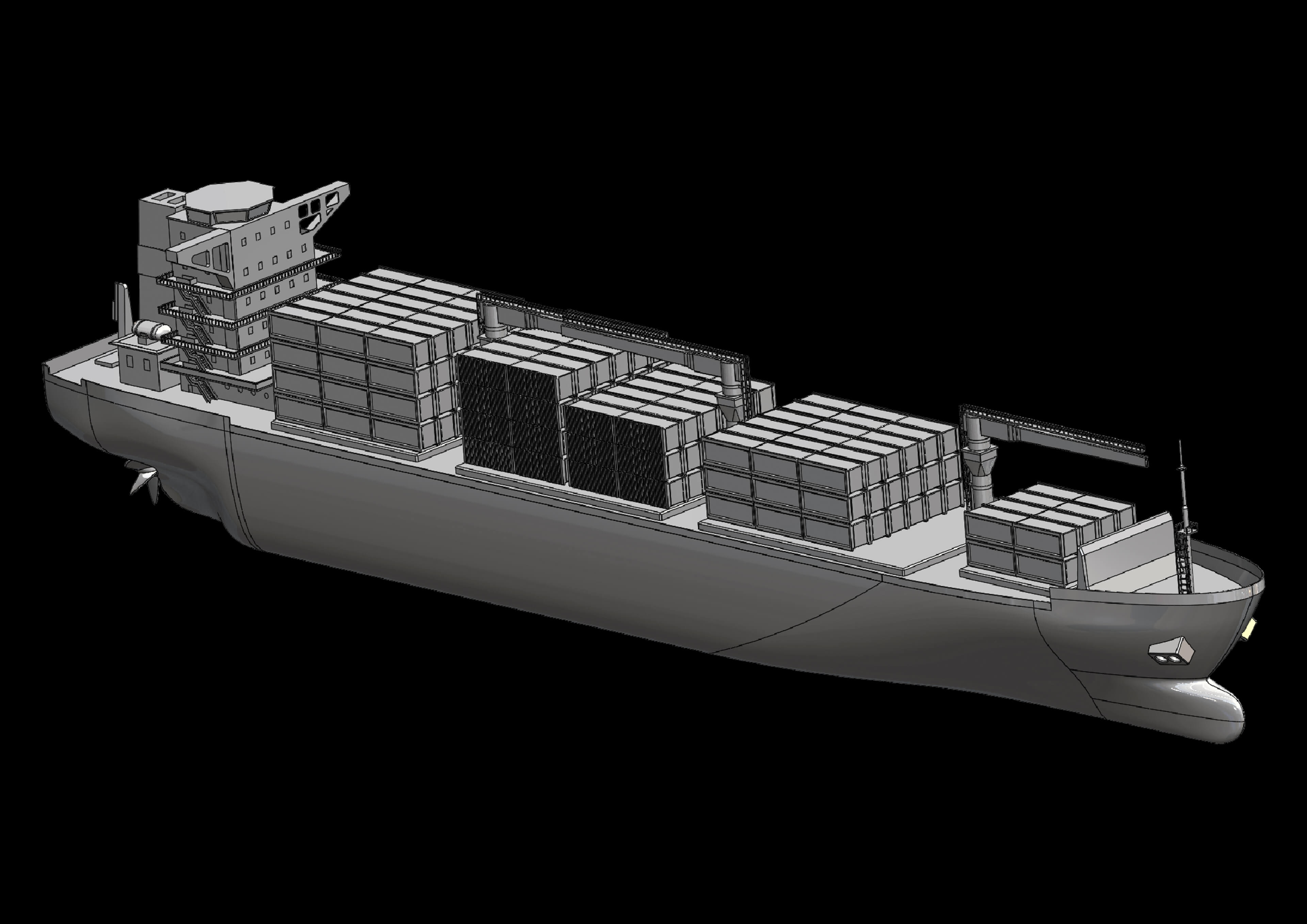 Container Ship - 3D Model by BsTen