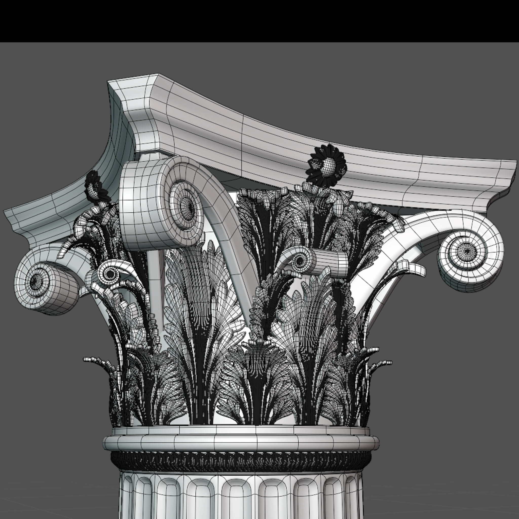 Corinth Column Leafs - 3D Model by BsTen
