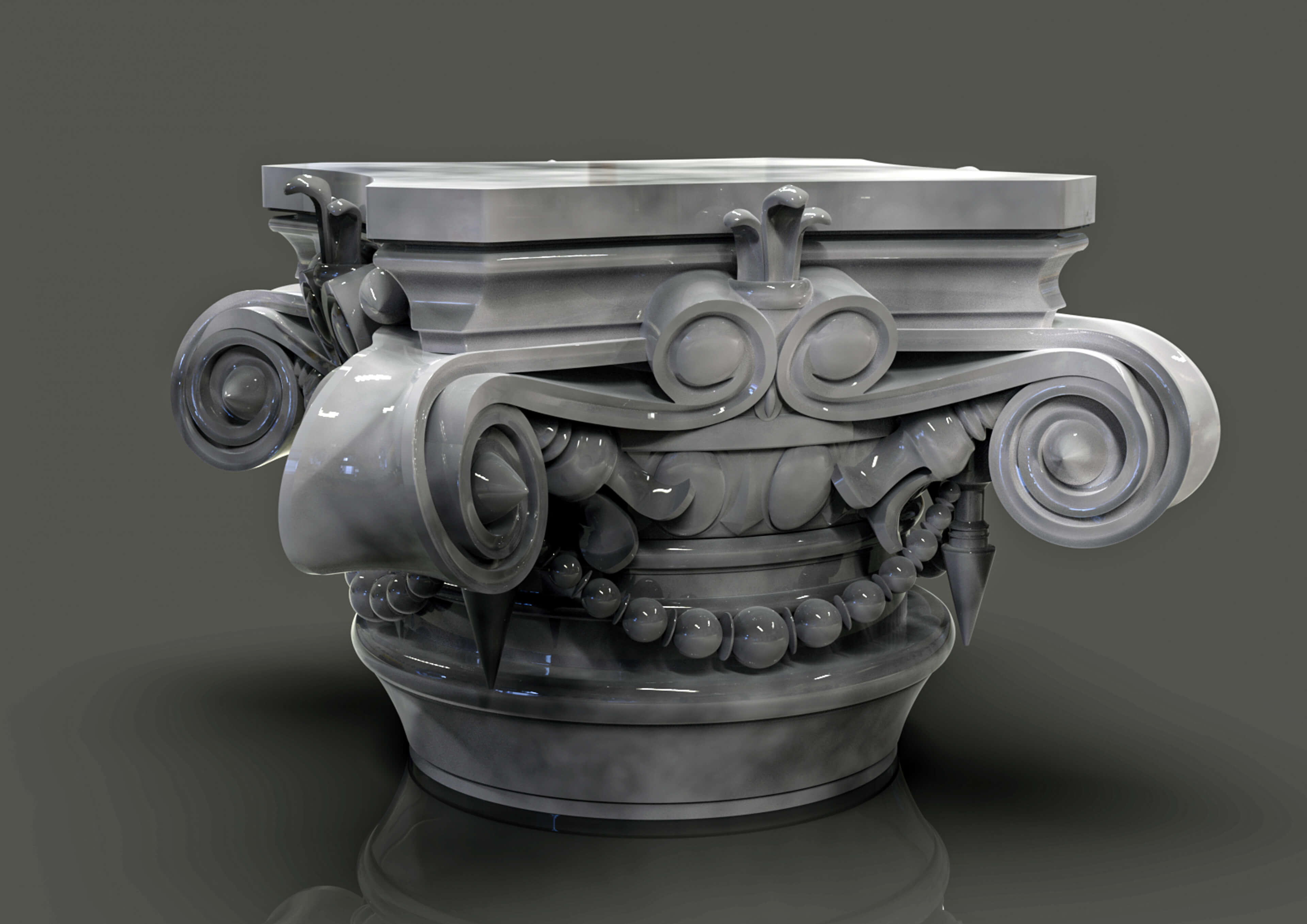 Corinthian Column Head 001 - 3D Model by BsTen