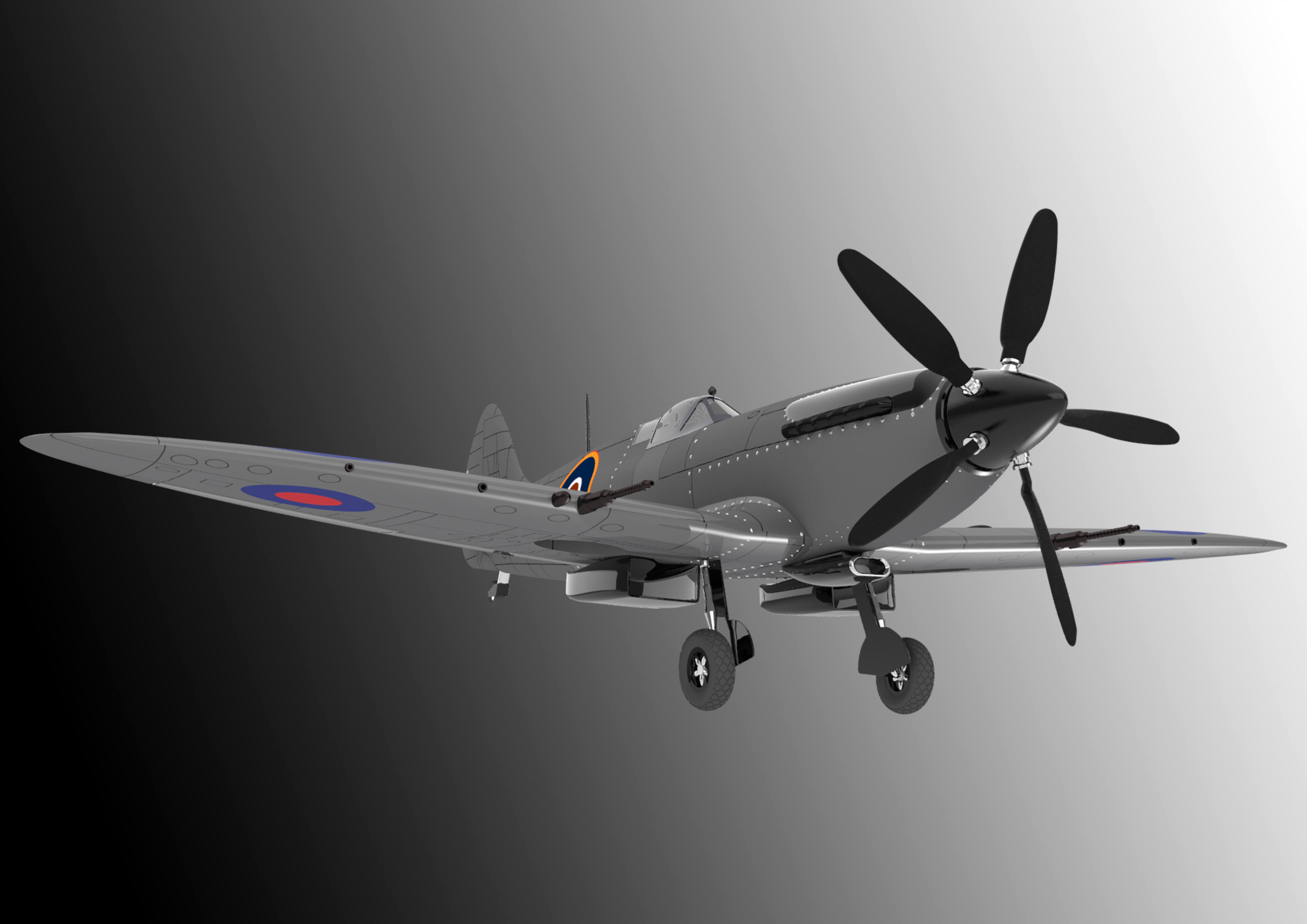 Fighter British Spitfire - 3D Model by BsTen