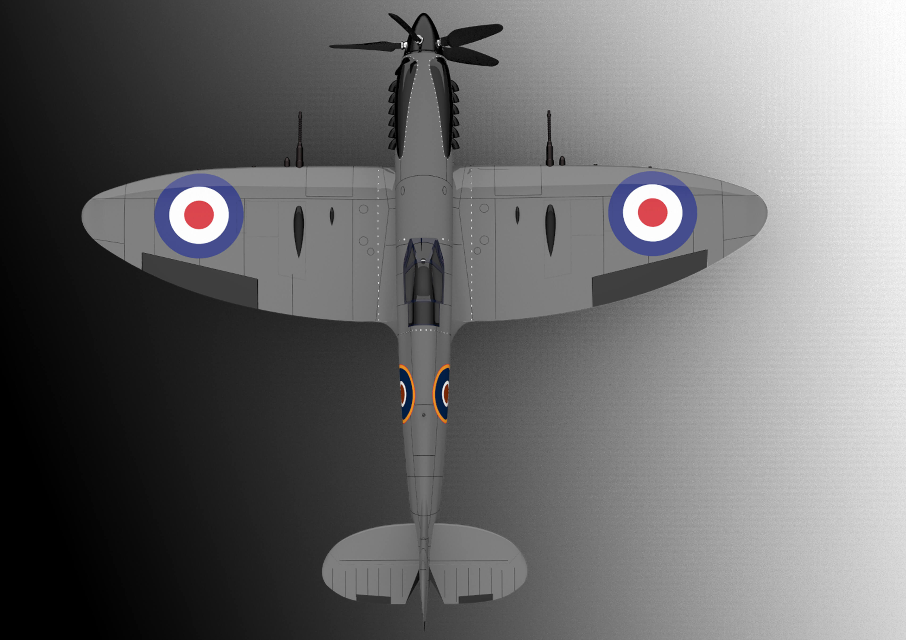 Fighter British Spitfire - 3D Model by BsTen