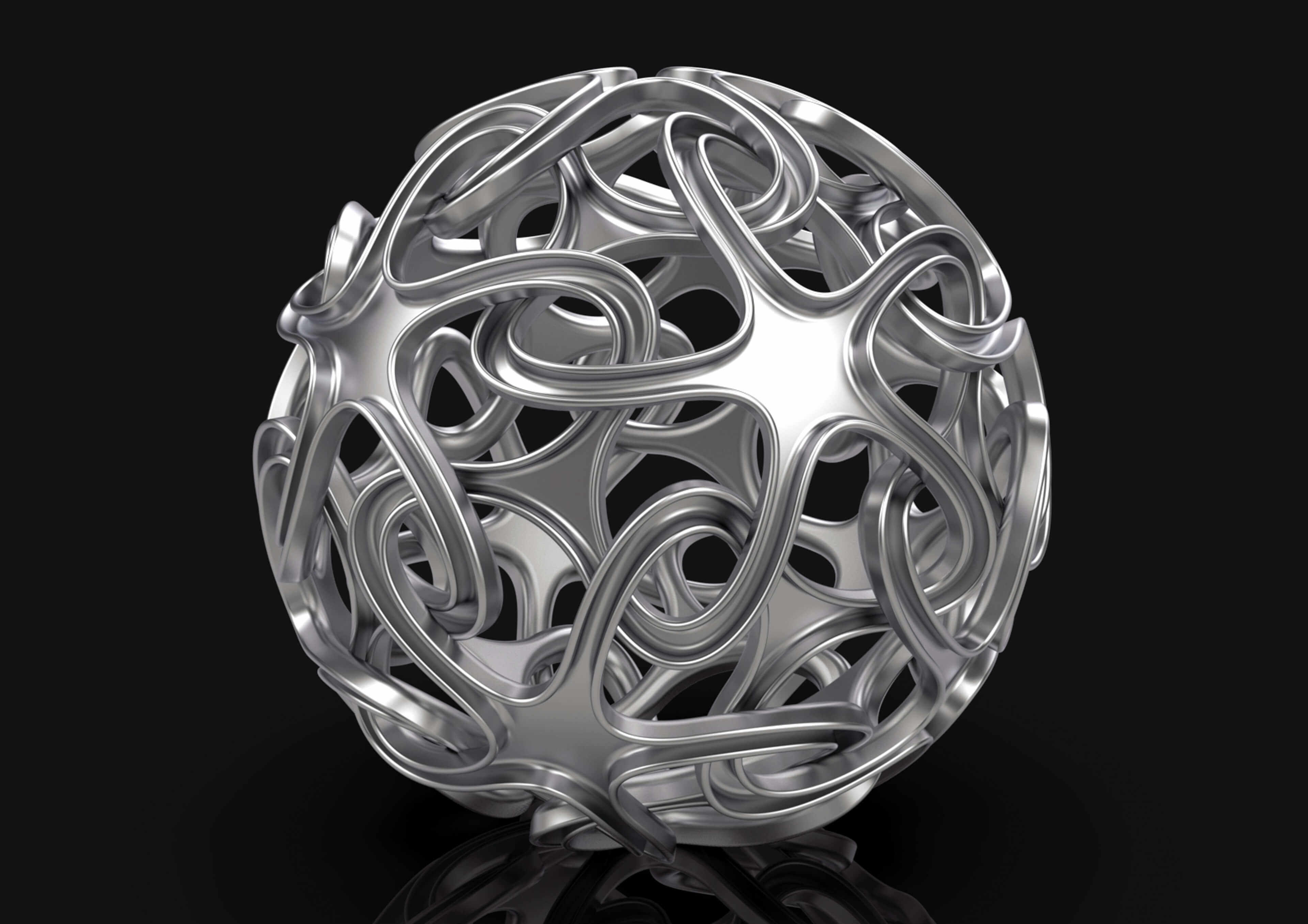 Geometry Silver Sphere - 3D Model by BsTen