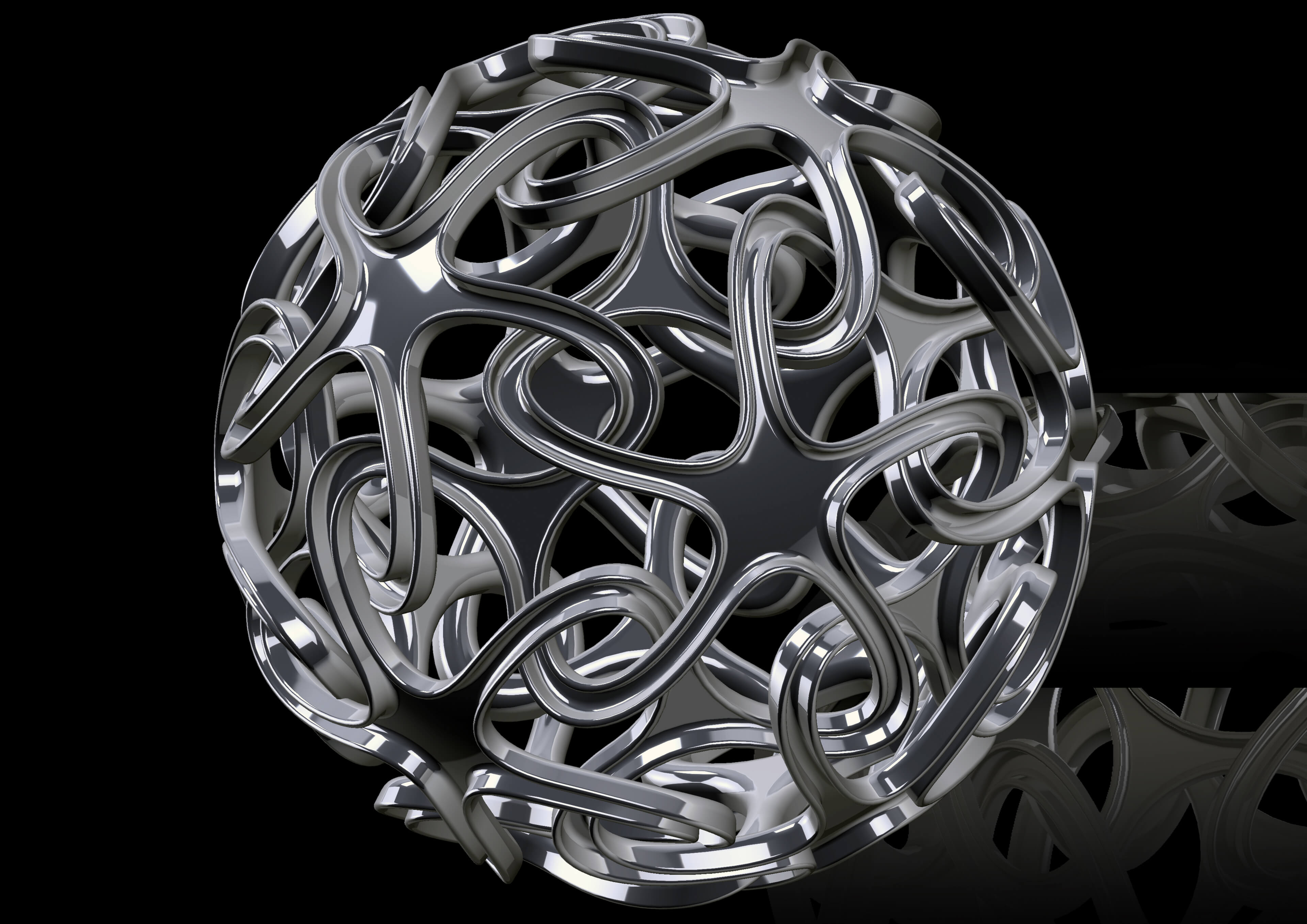 Geometry Silver Sphere - 3D Model by BsTen