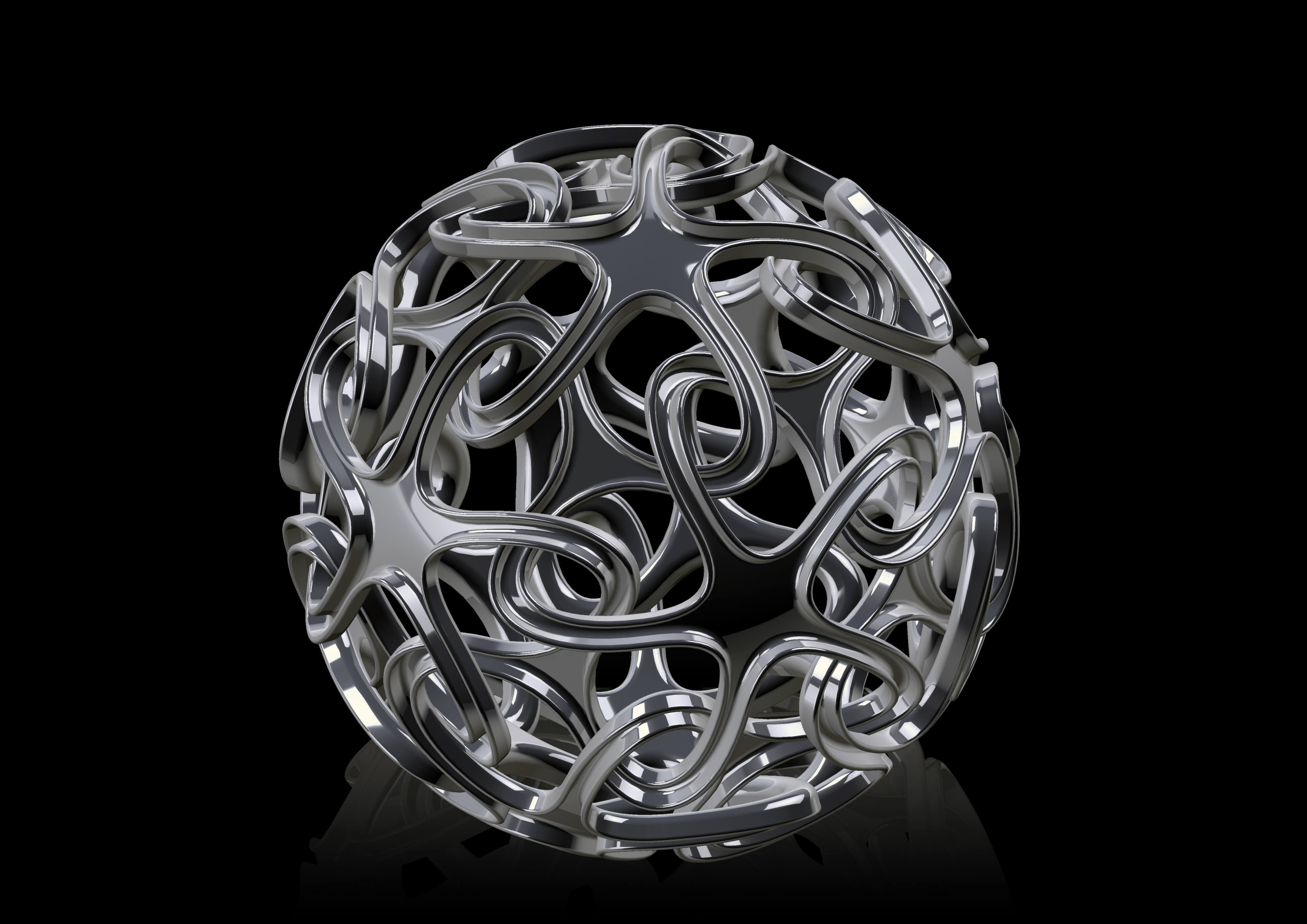 Geometry Silver Sphere - 3D Model by BsTen