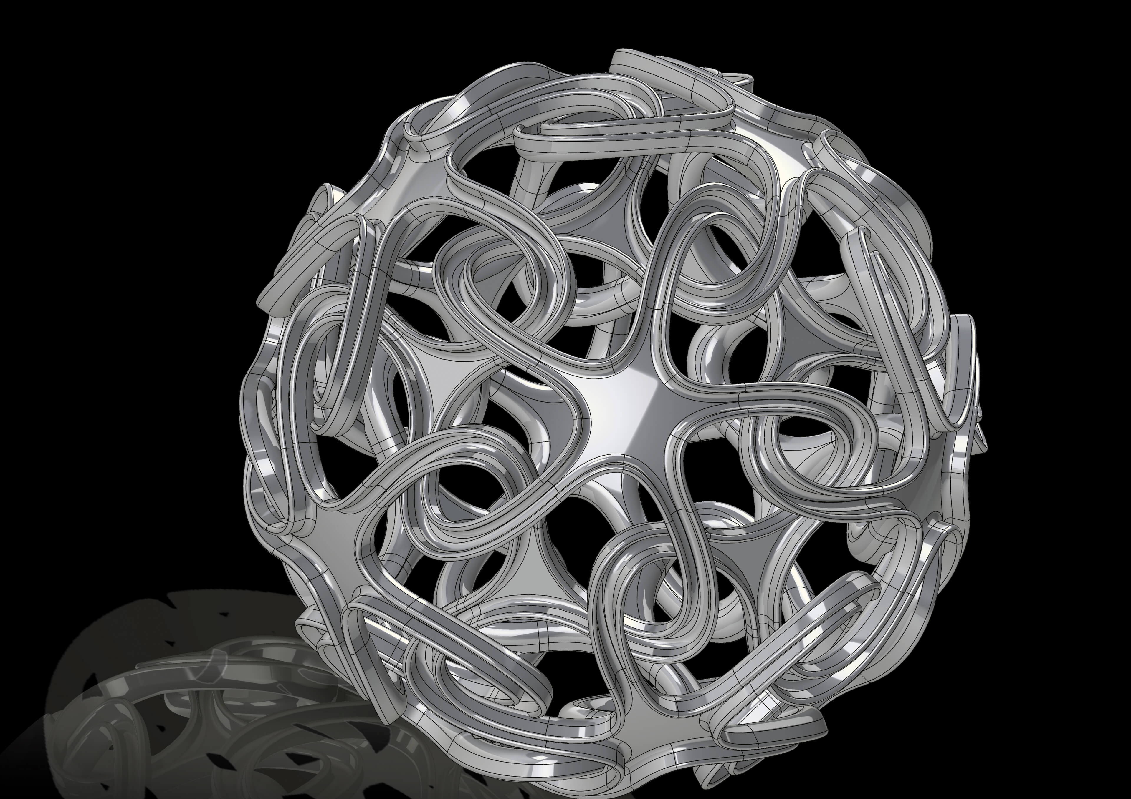 Geometry Silver Sphere - 3D Model by BsTen