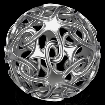 Geometry Silver Sphere - 3D Model by BsTen