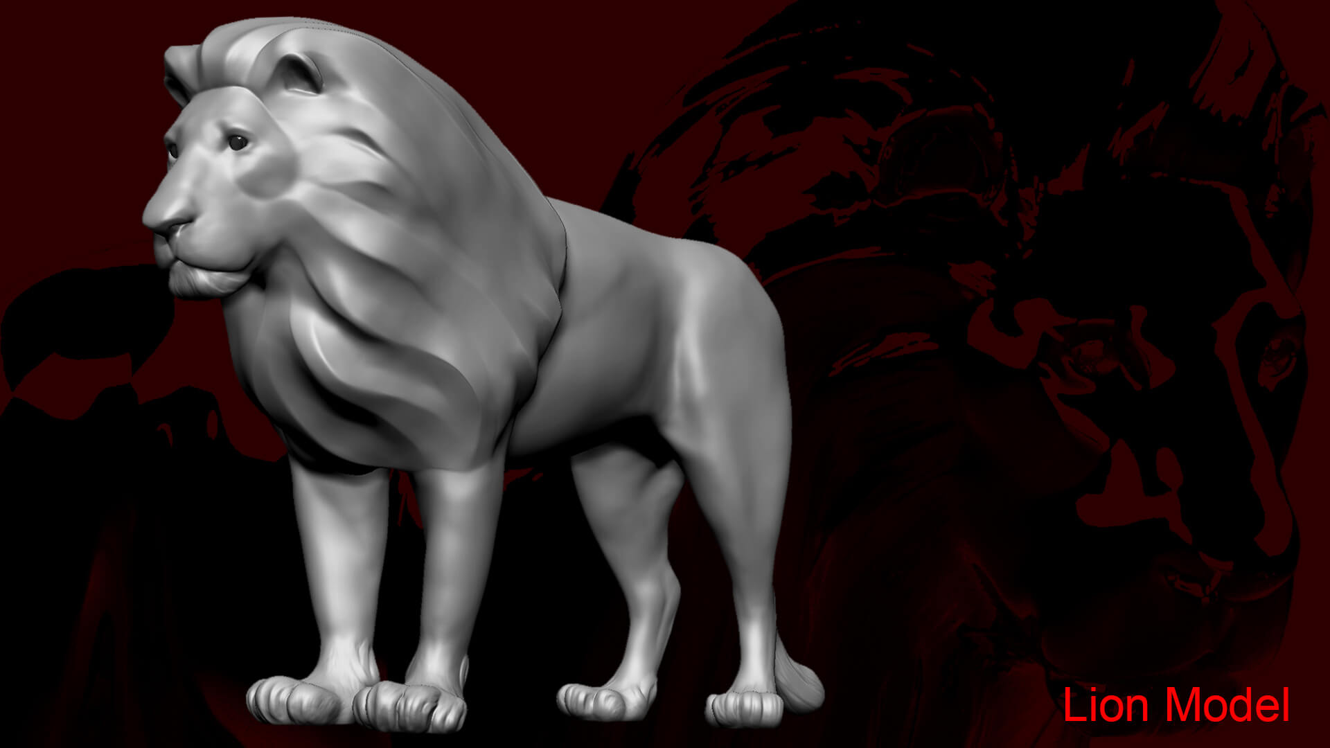 Lion Statue - 3D Model by BsTen