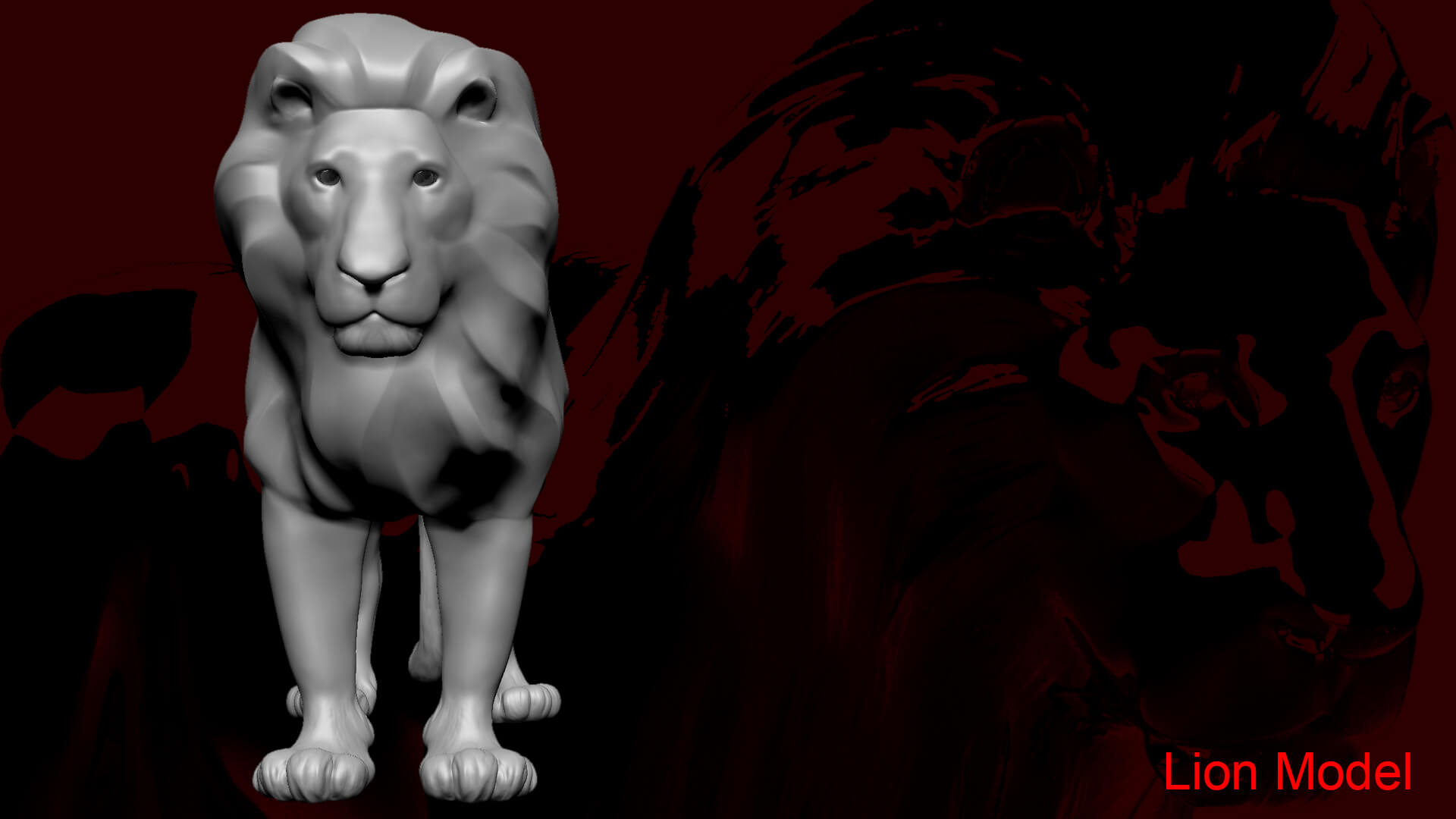 Lion Statue - 3D Model by BsTen