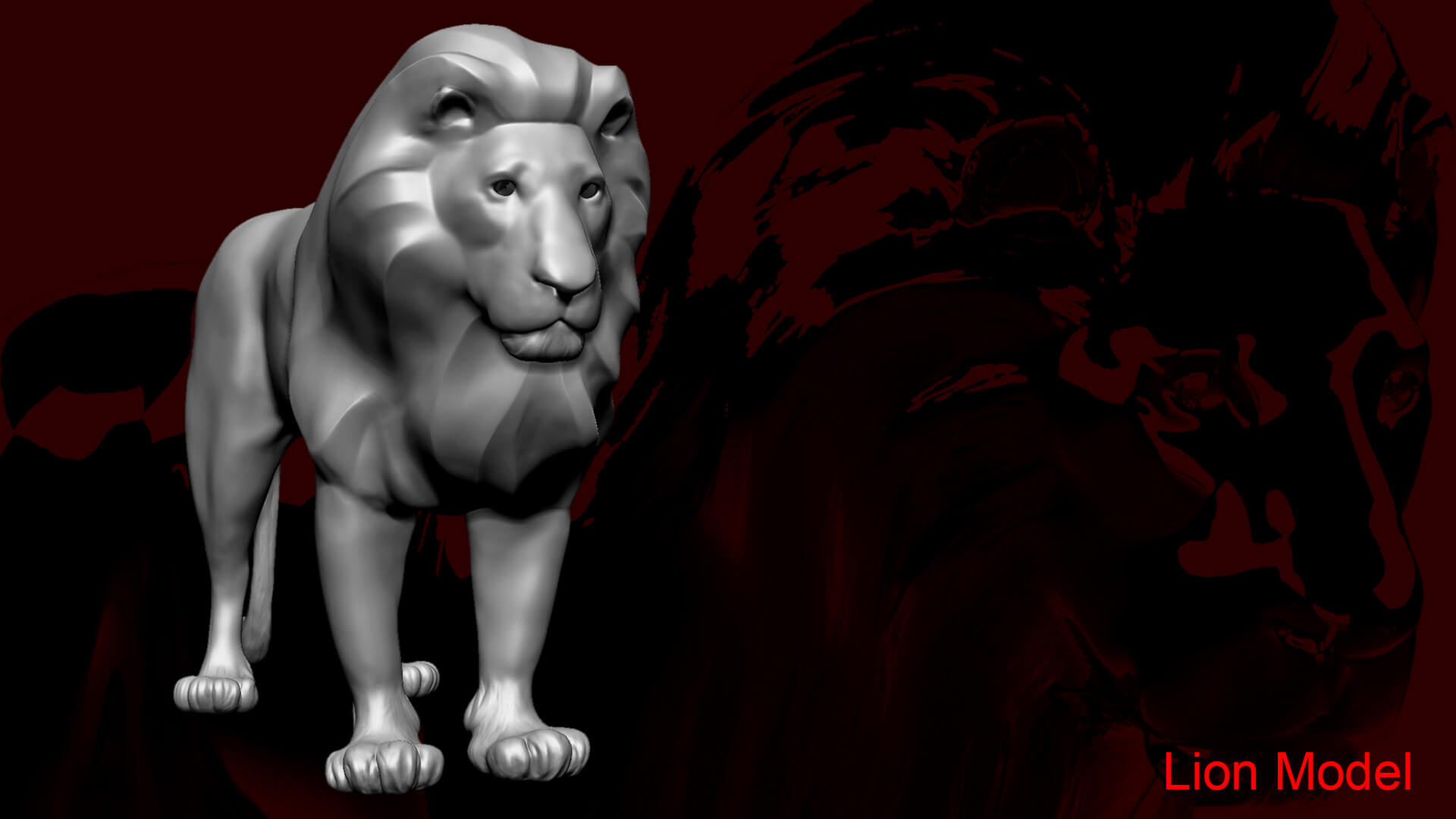 Lion Statue - 3D Model by BsTen
