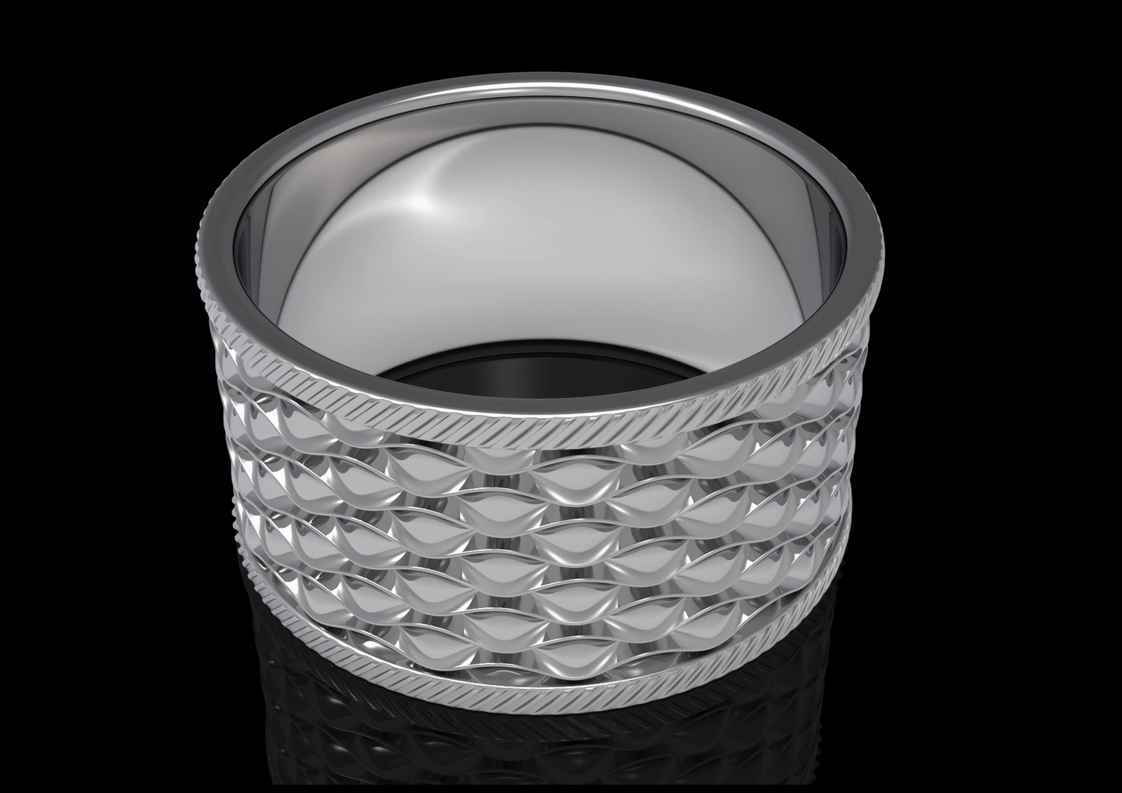 Ringstone Silver Ring With Diamonds - 3D Print Model by BsTen