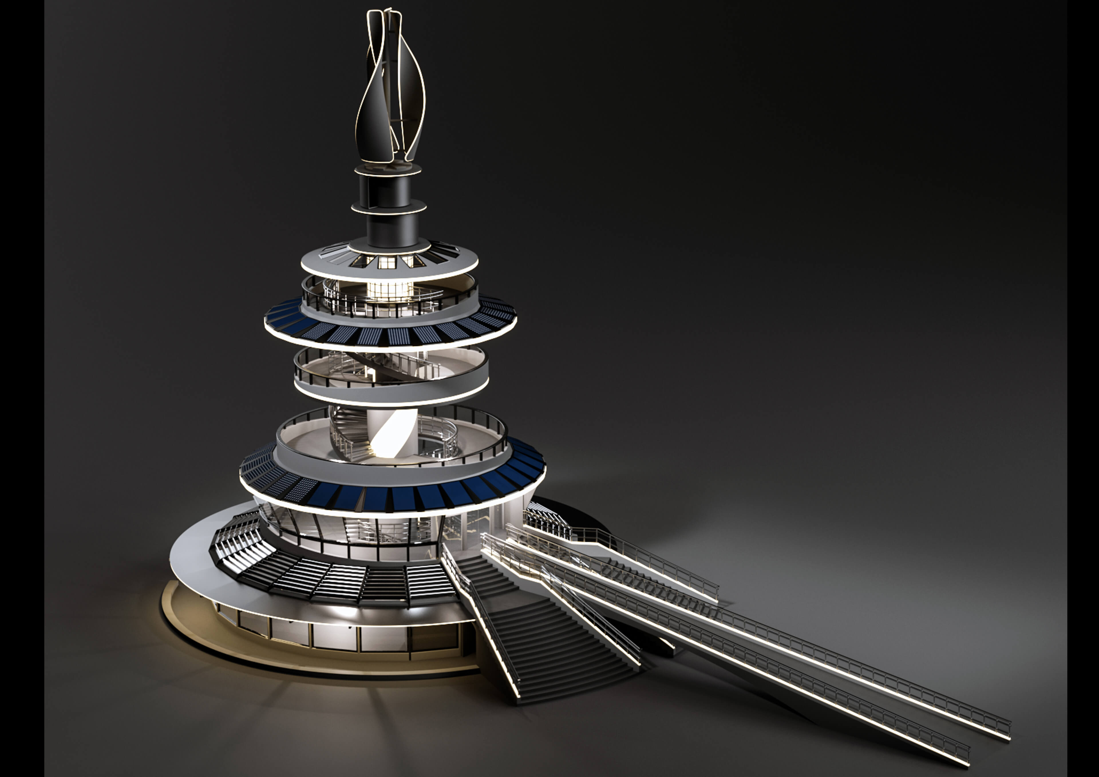 Solar Tower - 3D Model by BsTen