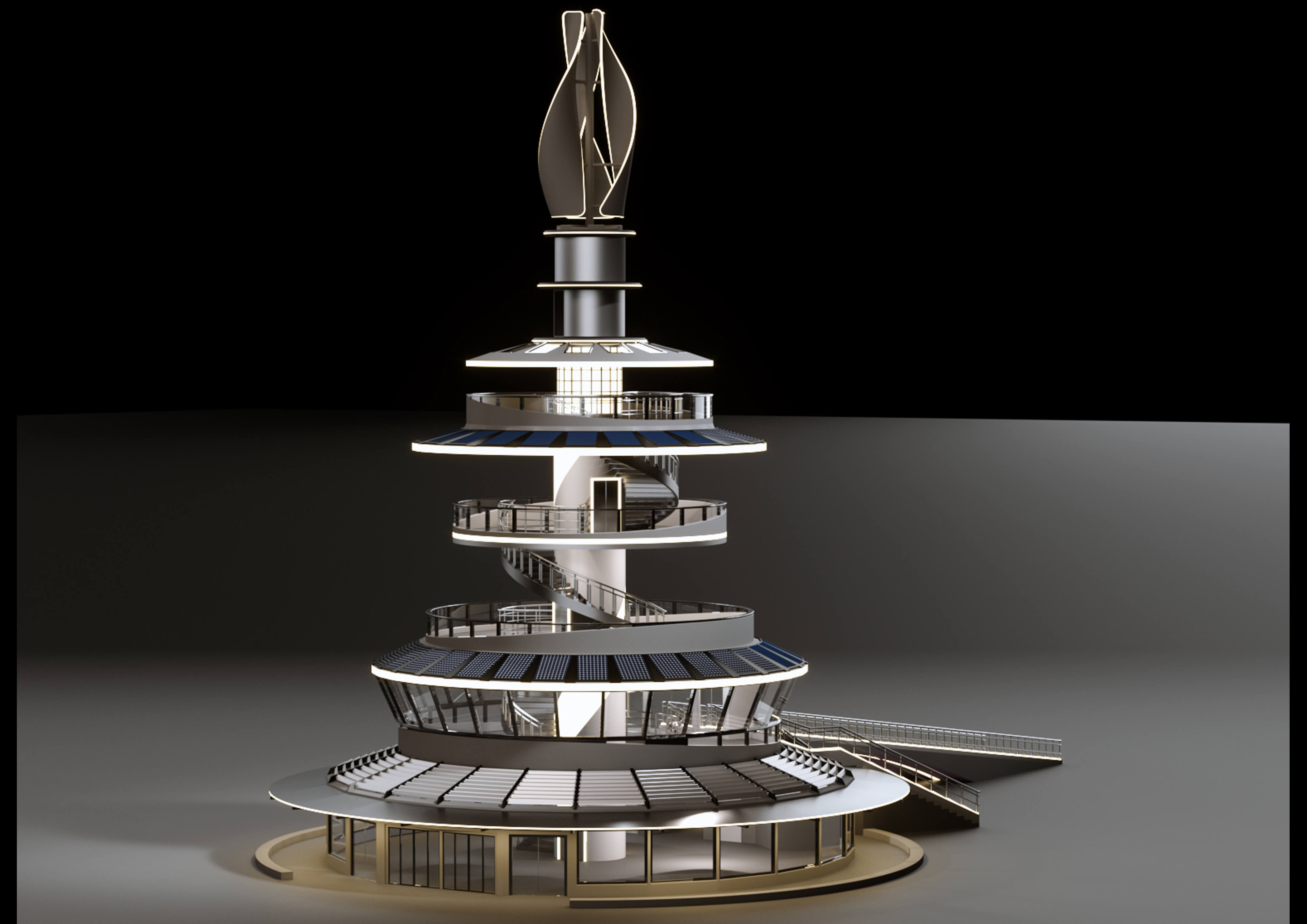 Solar Tower - 3D Model by BsTen