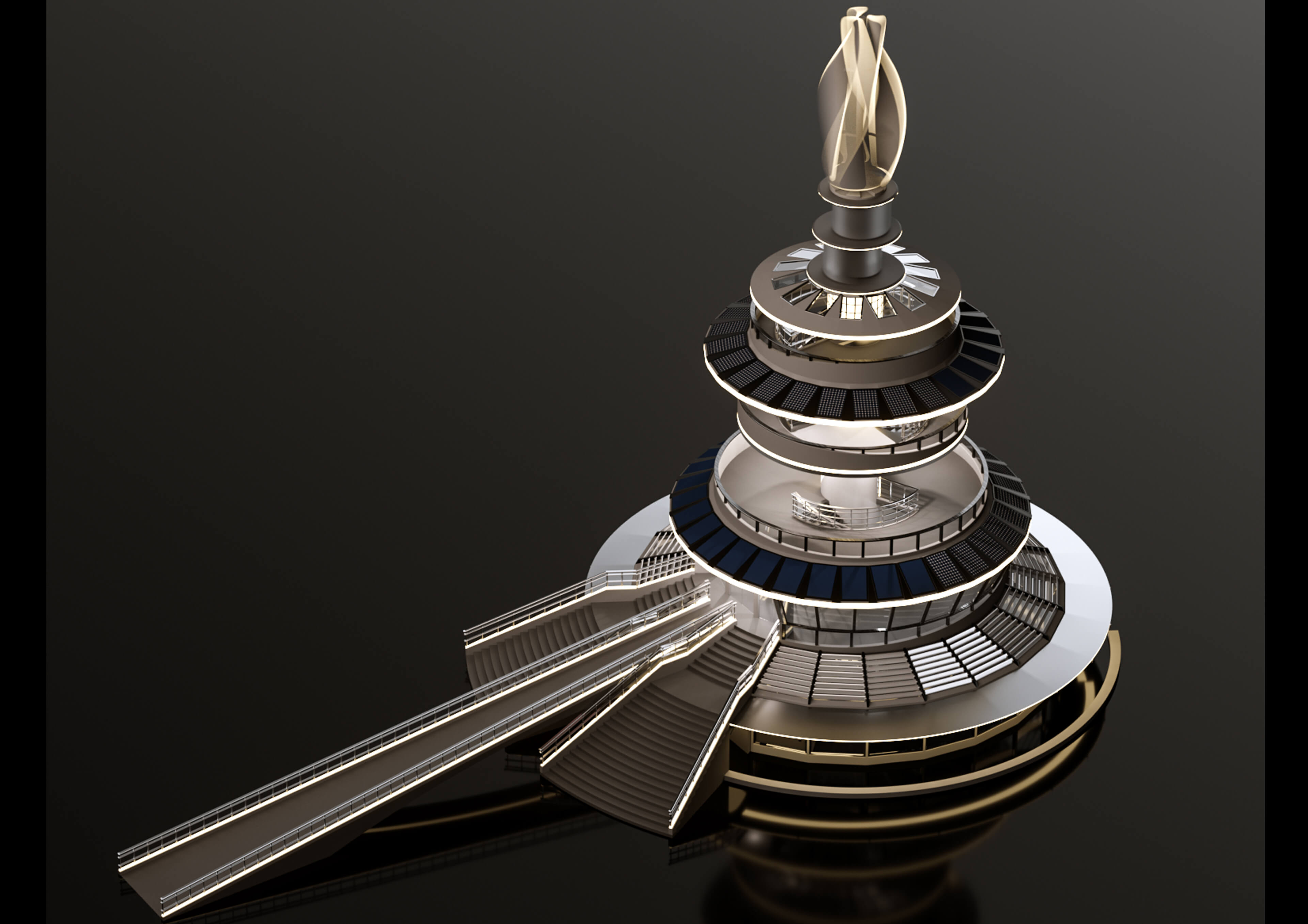 Solar Tower - 3D Model by BsTen