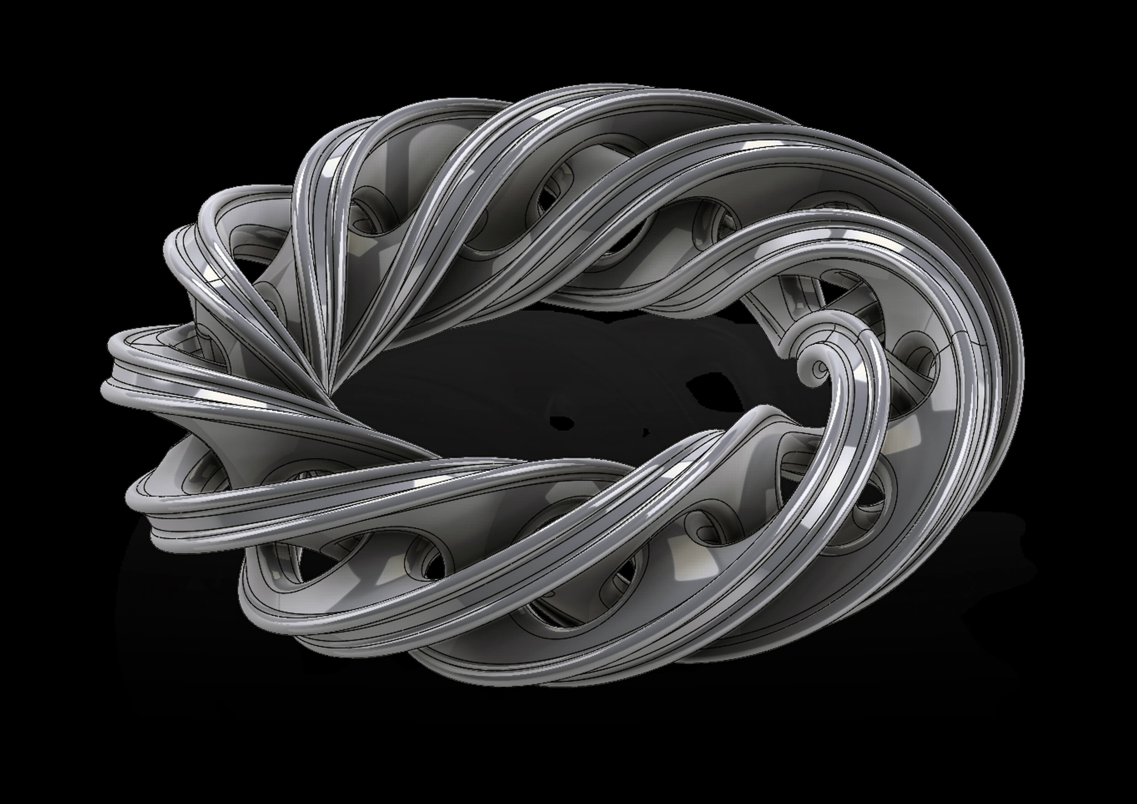 Spiralhole Spiral Ring - 3D Print Model by BsTen