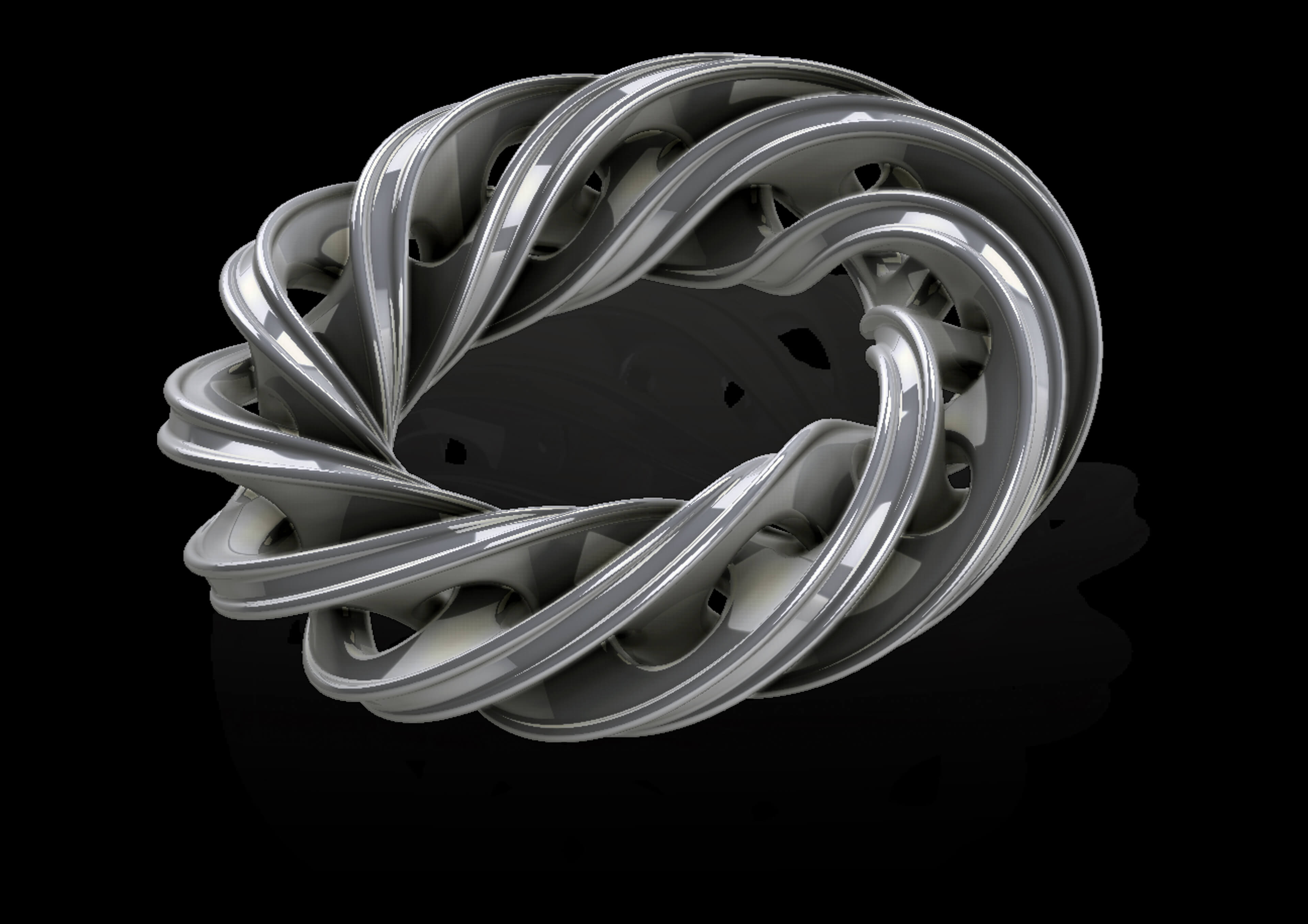 Spiralhole Spiral Ring - 3D Print Model by BsTen