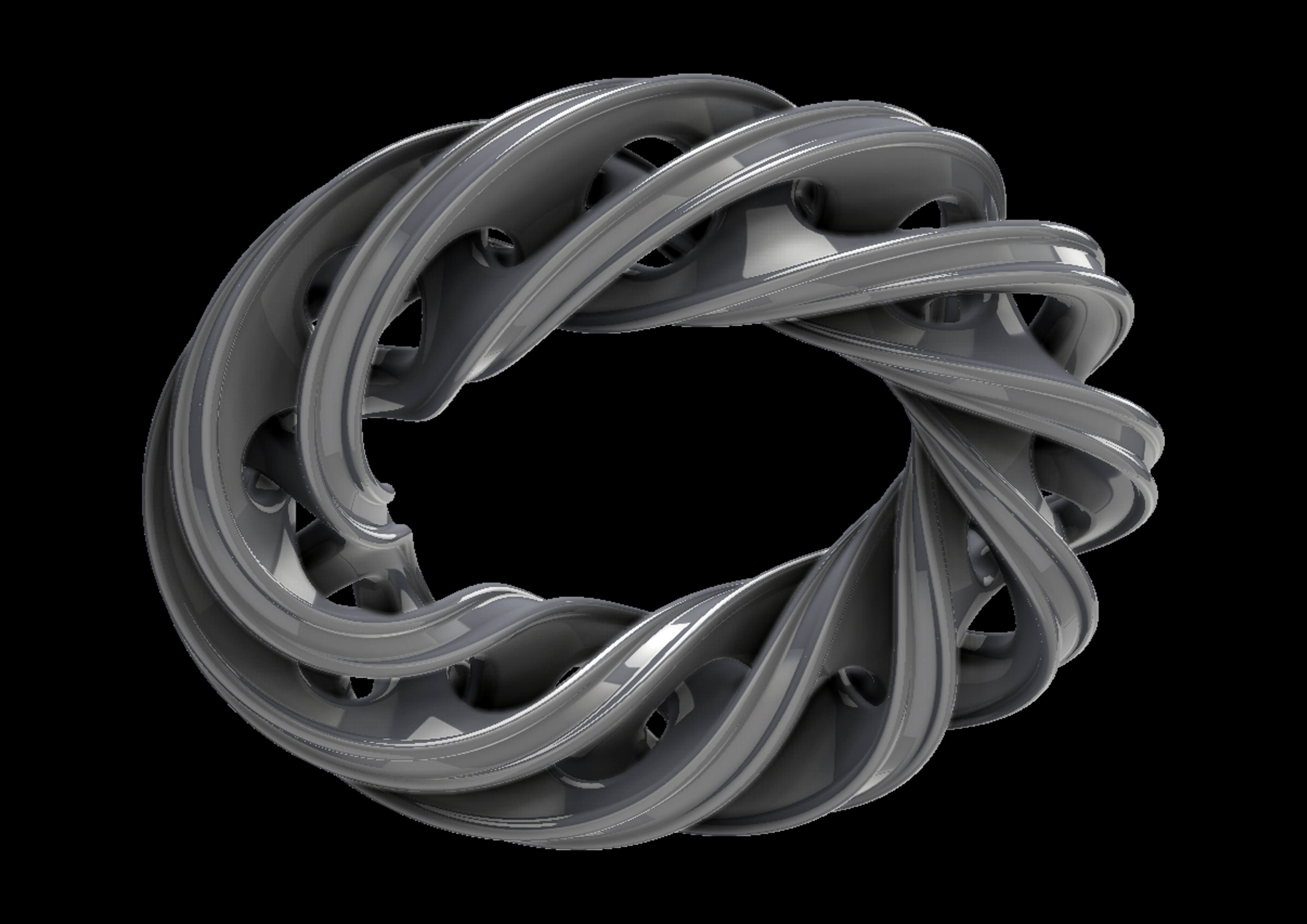 Spiralhole Spiral Ring - 3D Print Model by BsTen