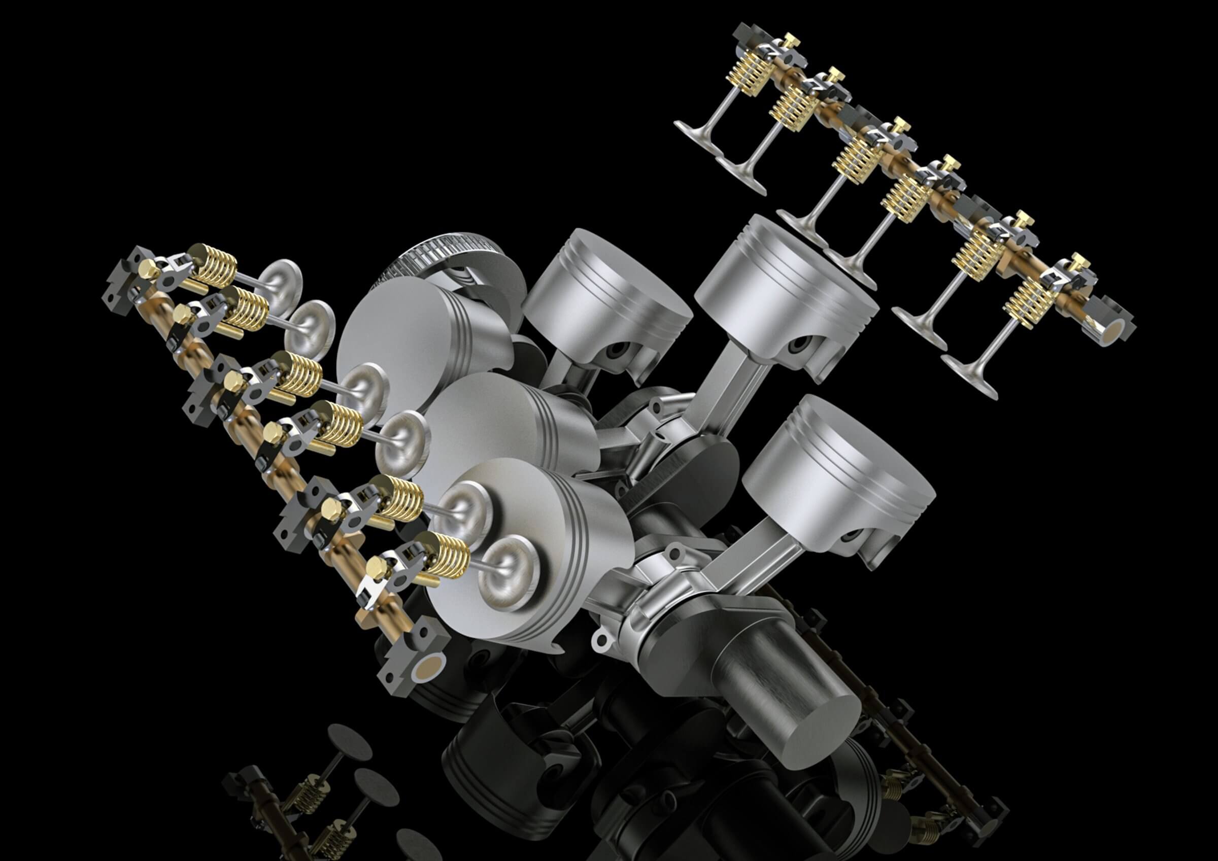 V6 Engine - 3D Model by BsTen