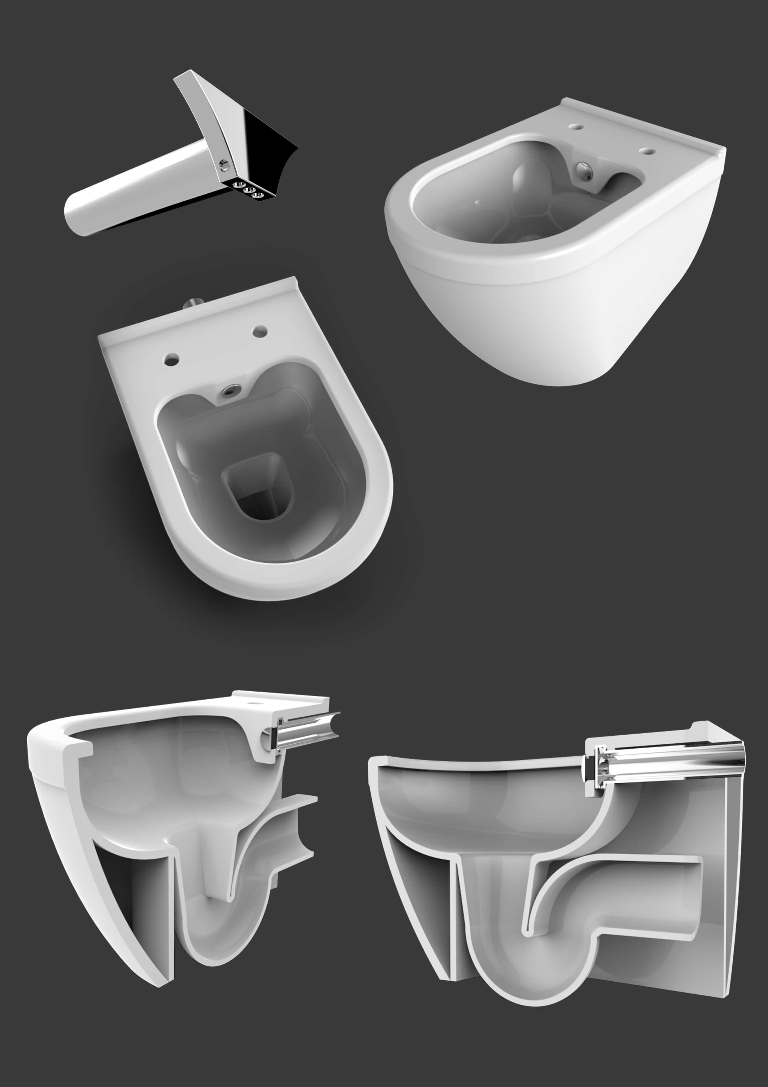 Watercloset and Urinal - 3D Model by BsTen