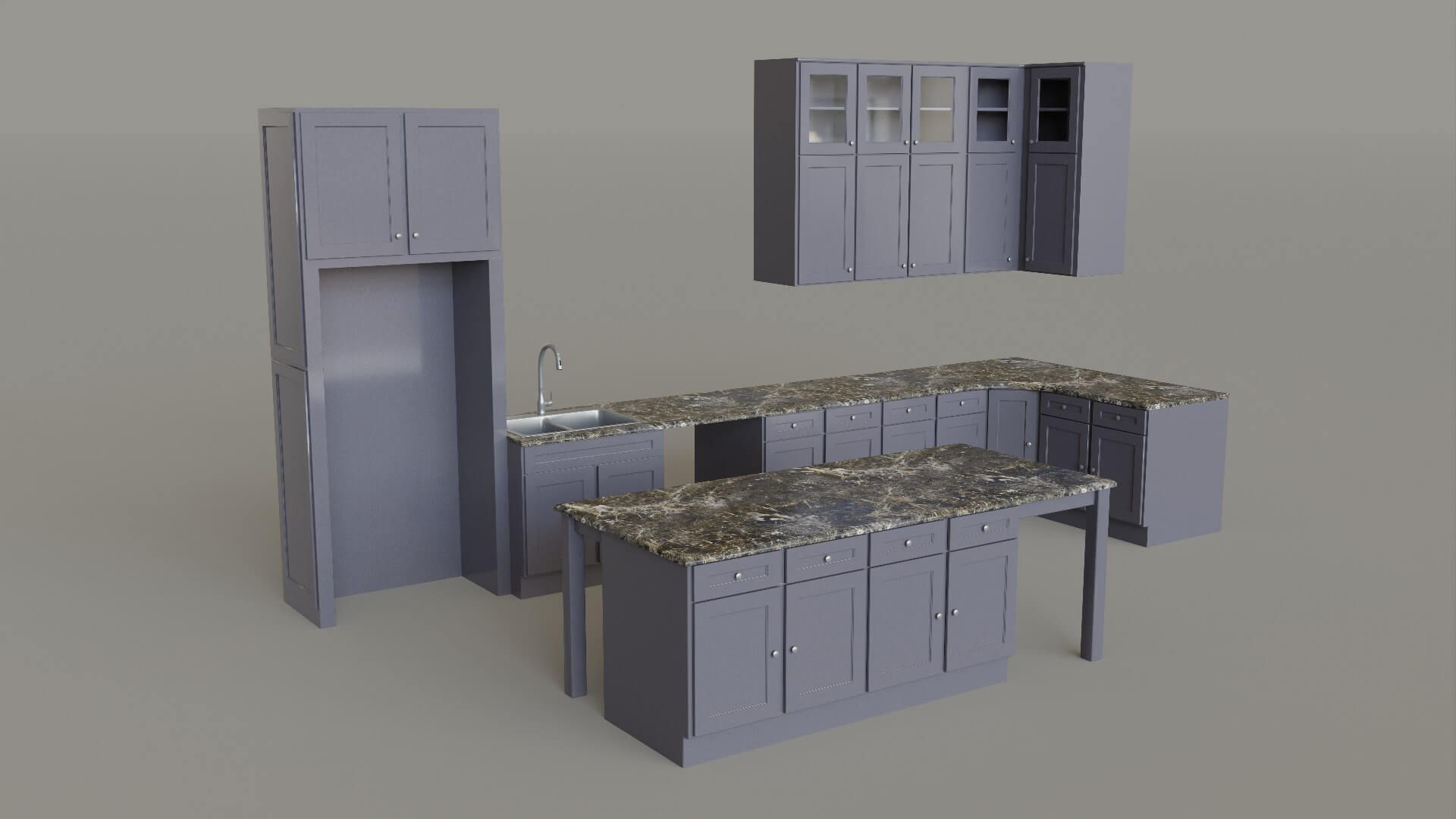Kitchen Countertop Set - 3D Model by BSW2142