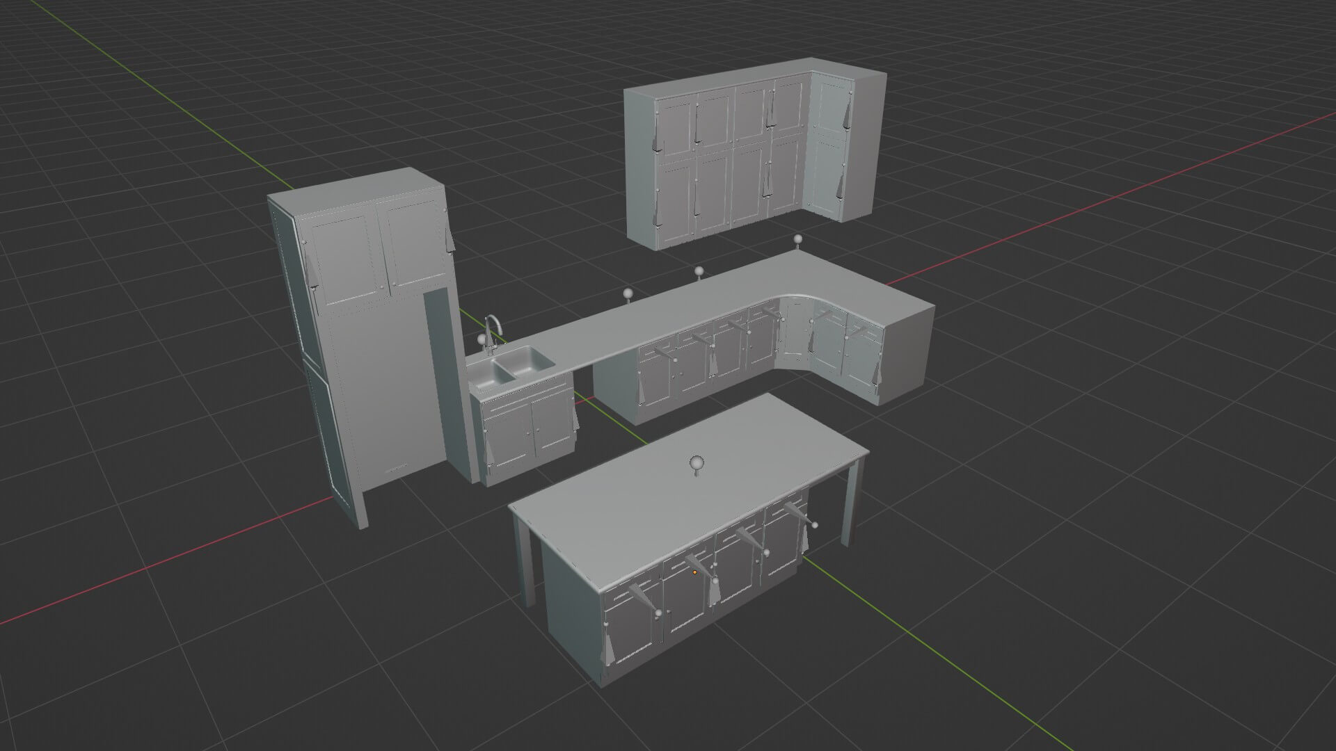 Kitchen Countertop Set - 3D Model by BSW2142