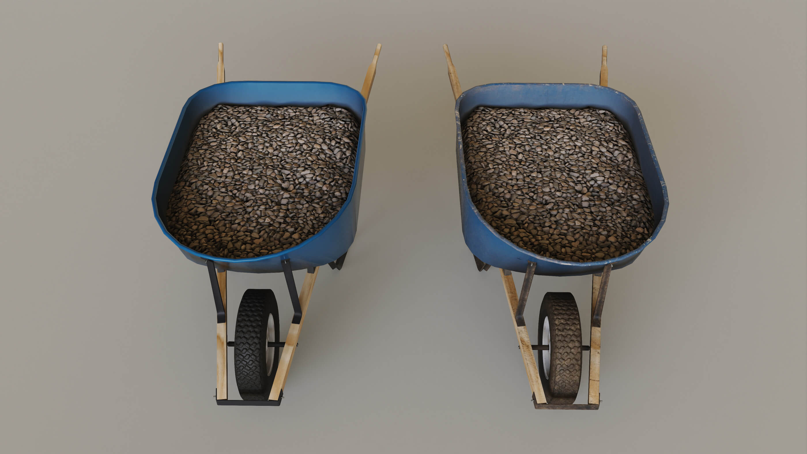 Outdoor Tools and Wheelbarrow - 3D Model by BSW2142