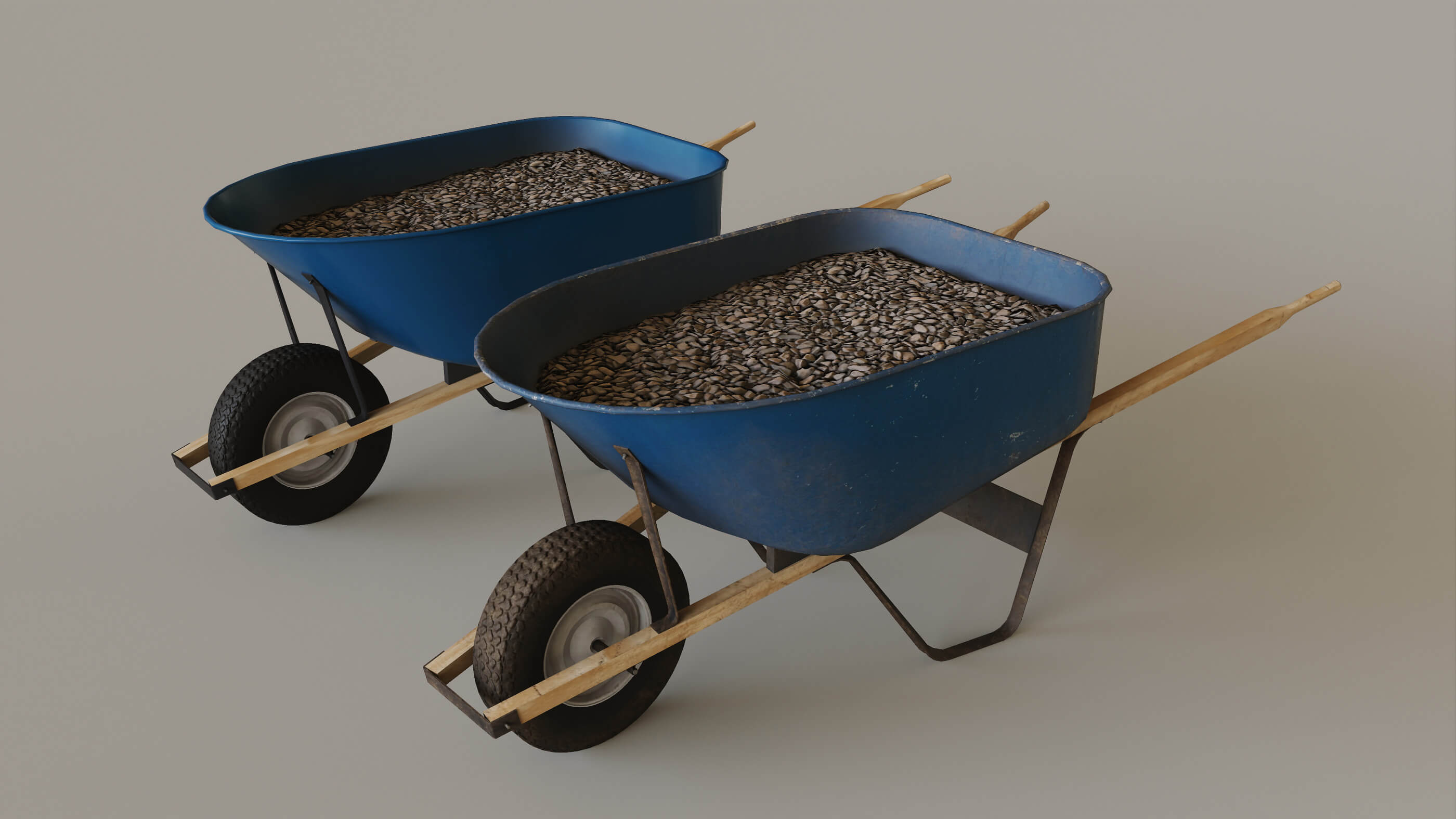 Outdoor Tools and Wheelbarrow - 3D Model by BSW2142