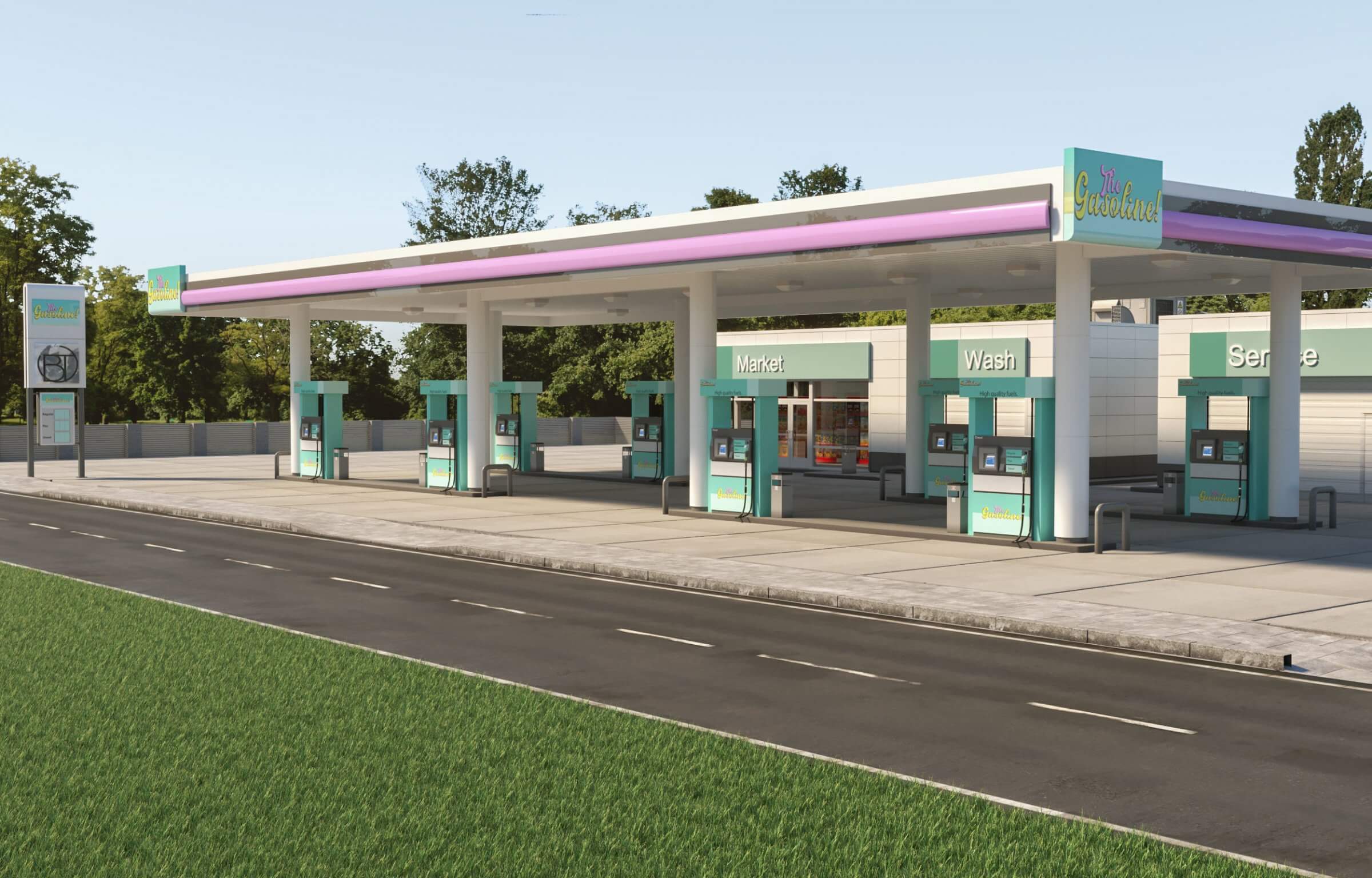 Gas Station - 3D Model by BTVisuals