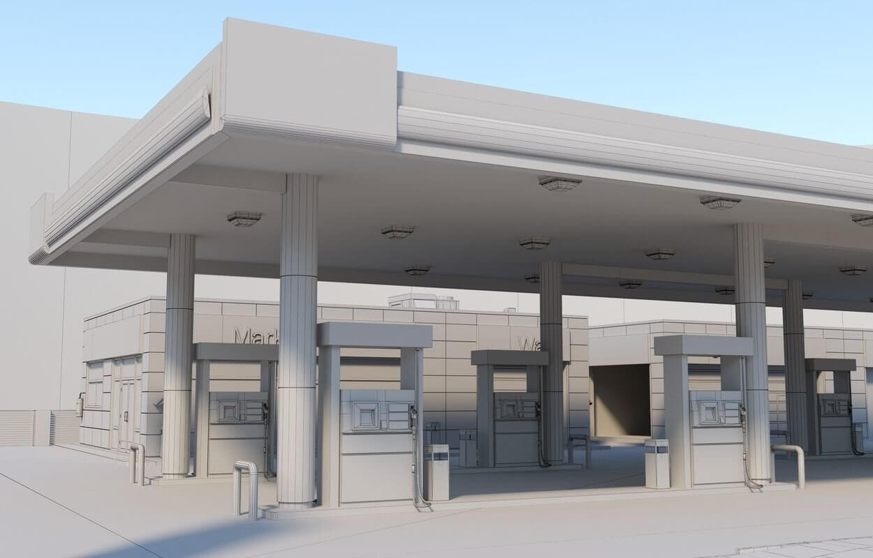 Gas Station - 3D Model by BTVisuals