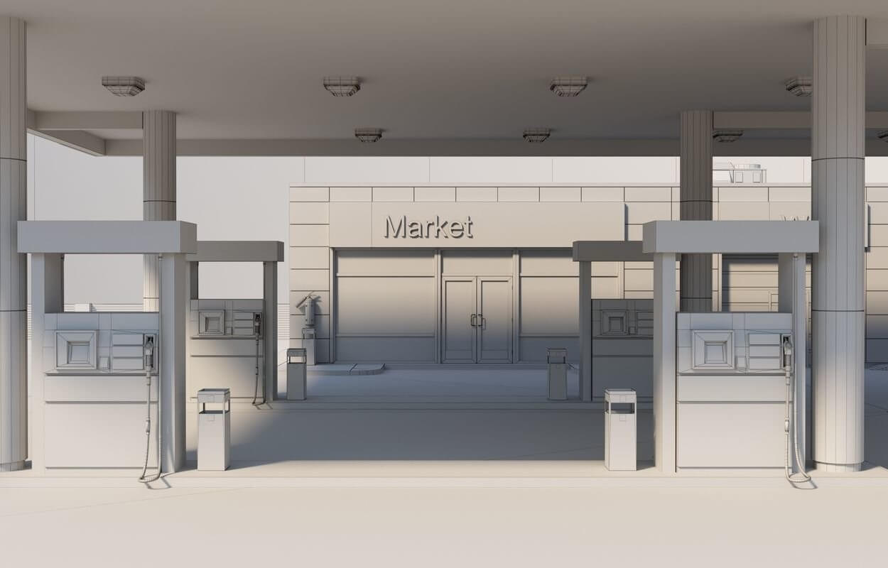 Gas Station - 3D Model by BTVisuals