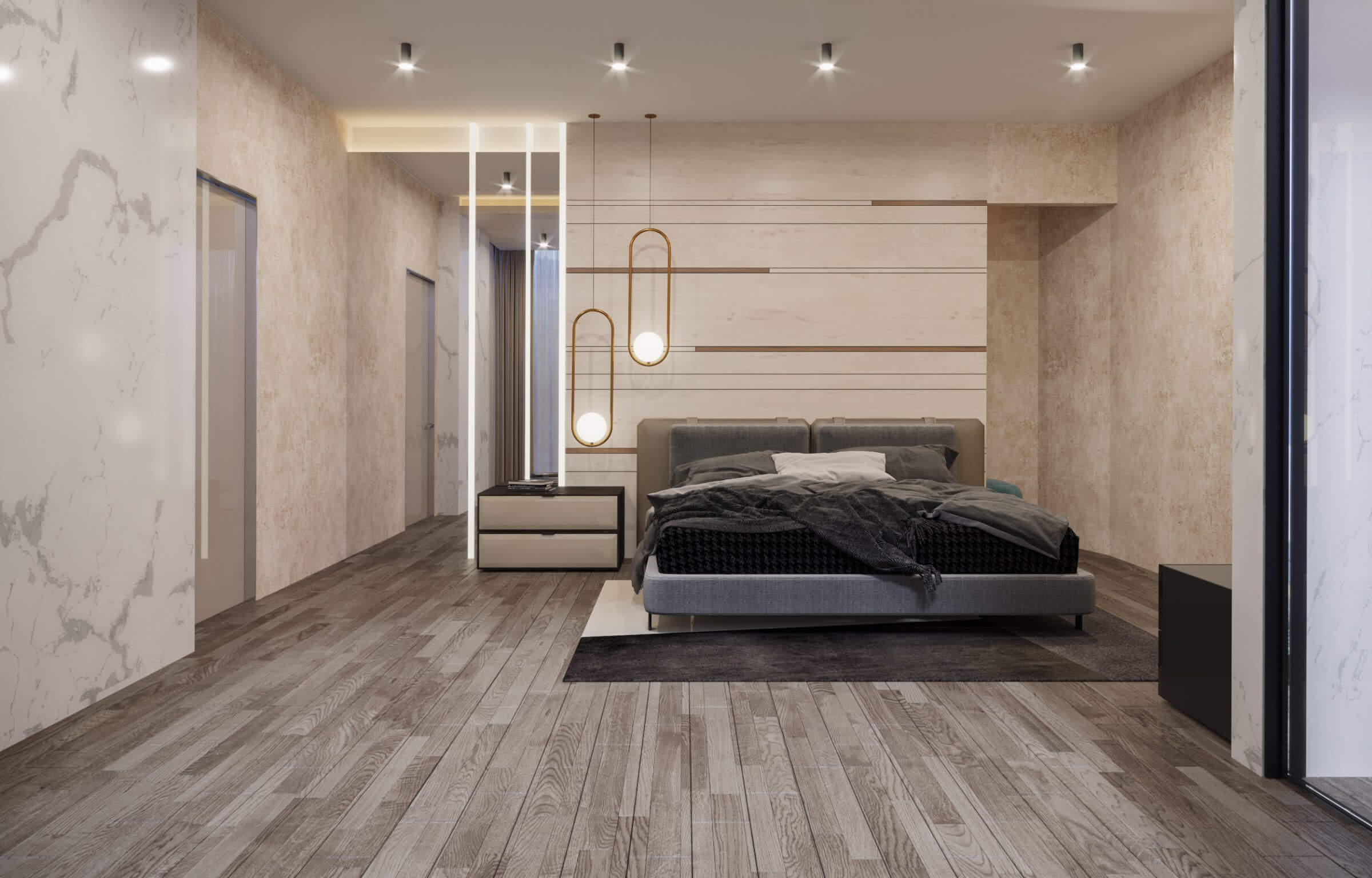 Modern Bedroom Scene - 3D Model by BTVisuals