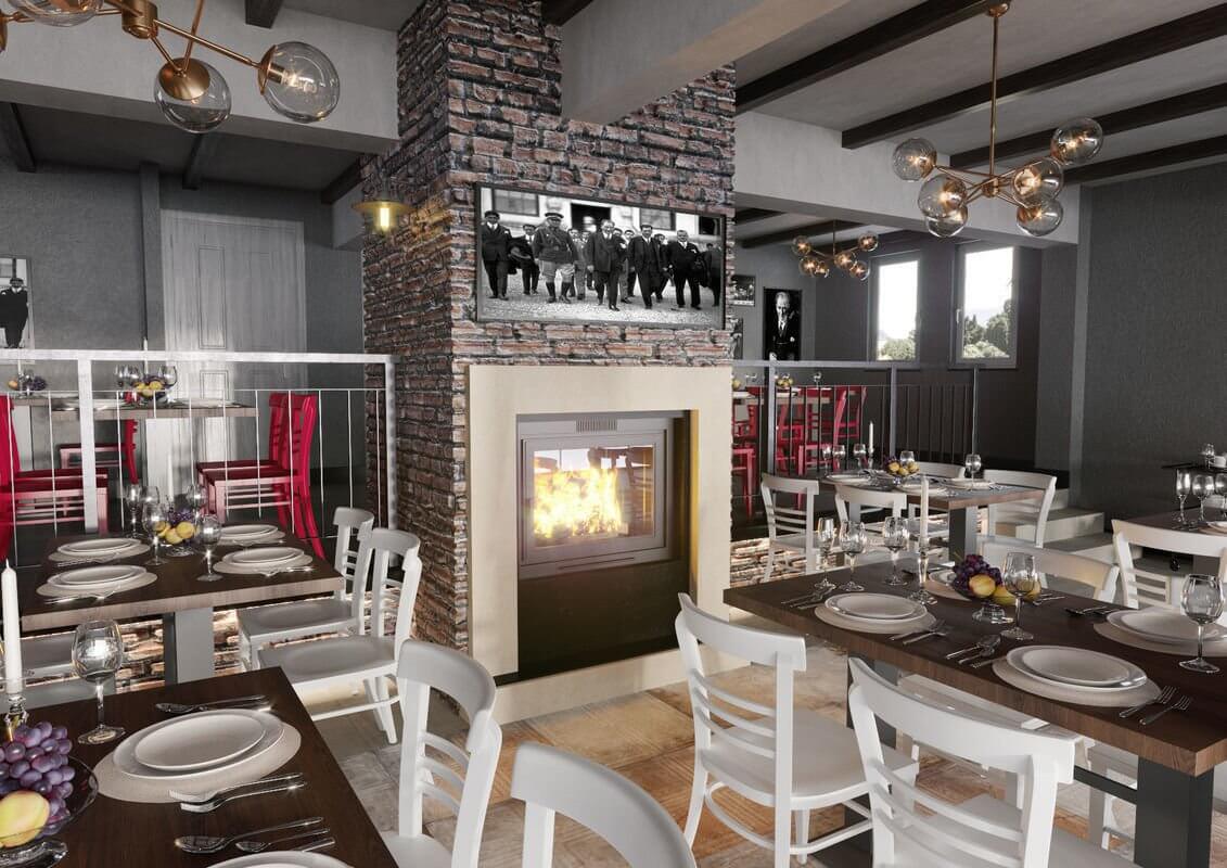 Restaurant - Cafe Interior 3D Model by BTVisuals