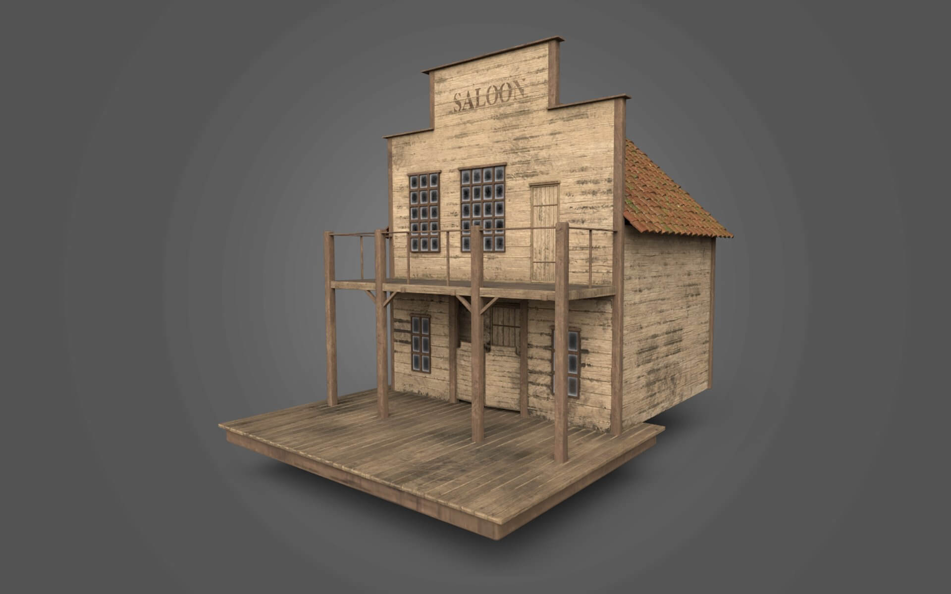 Western Saloon - 3D Model by BTVisuals
