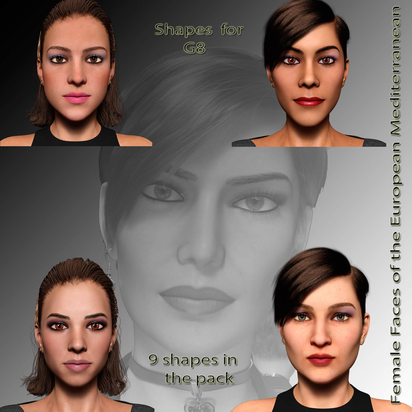 Female Faces of The European Mediterranean for G8F - Daz Content by bu_es