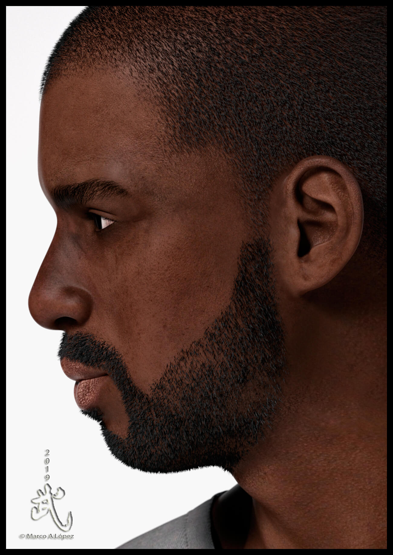 Demetrius portrait porfile (2019) 3D Render, Digital Art by bu_es