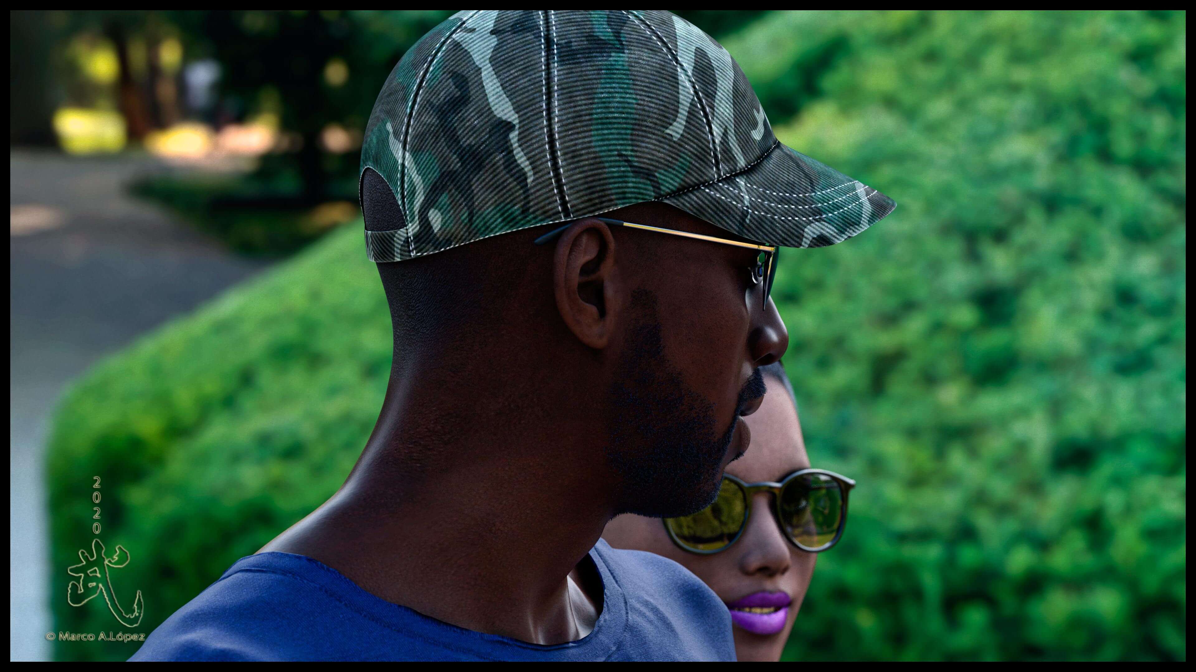 Demetrius eno in the park 3D Render, Digital Art by bu_es