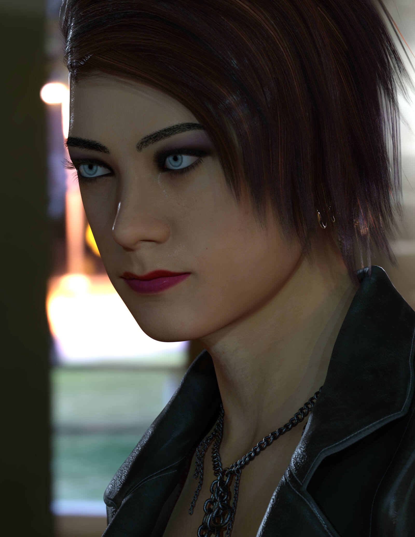 Elena Portrait Cyberpunk 2025 3D Render, Digital Art by bu_es