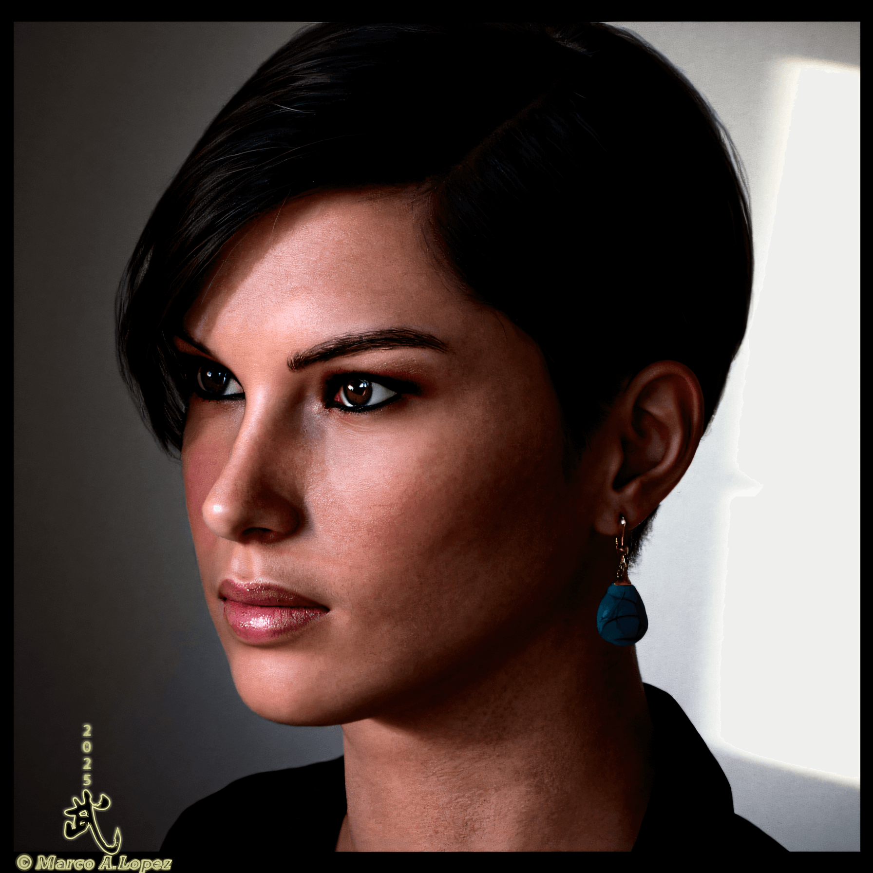 Sabrina Europa G8 Portrait 3D Render, Digital Art by bu_es