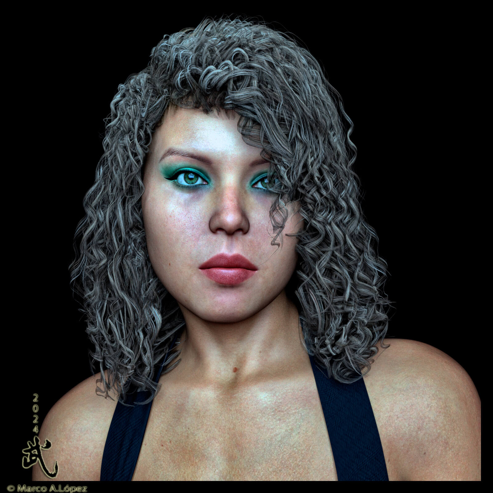 Sini studio portrait 3D Render, Digital Art by bu_es