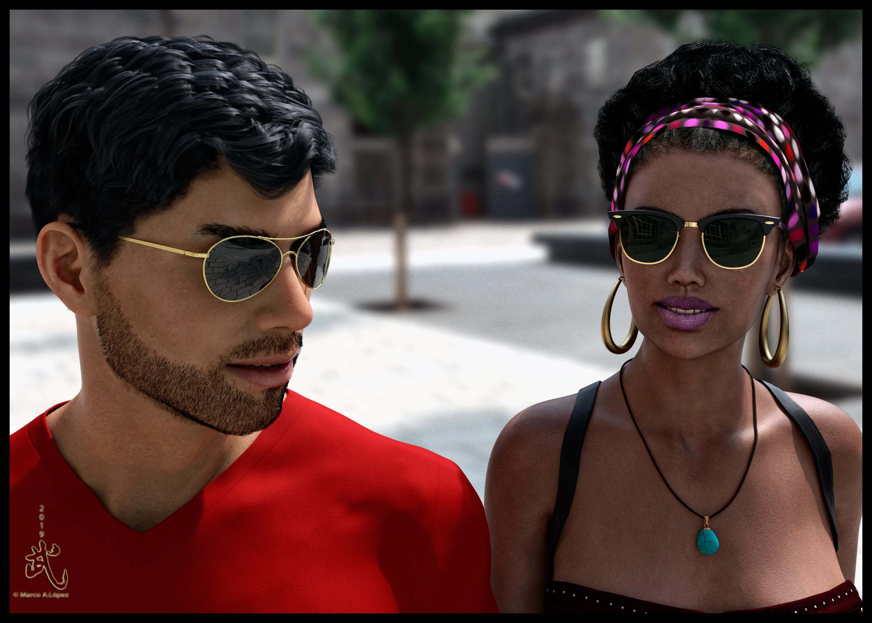 The couple 3D Render, Digital Art by bu_es