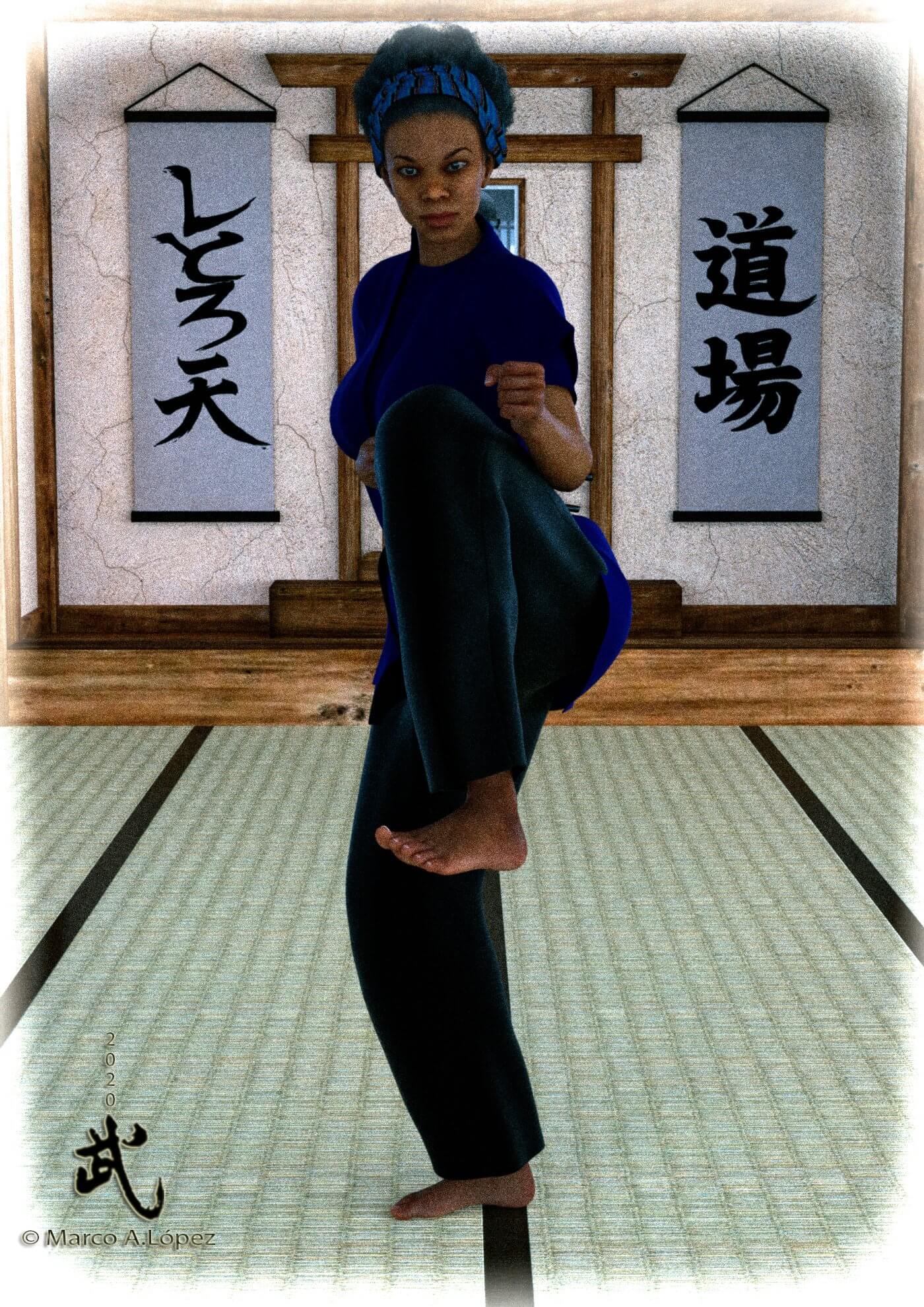 Yohanny in dojo 3D Render | RenderHub Gallery