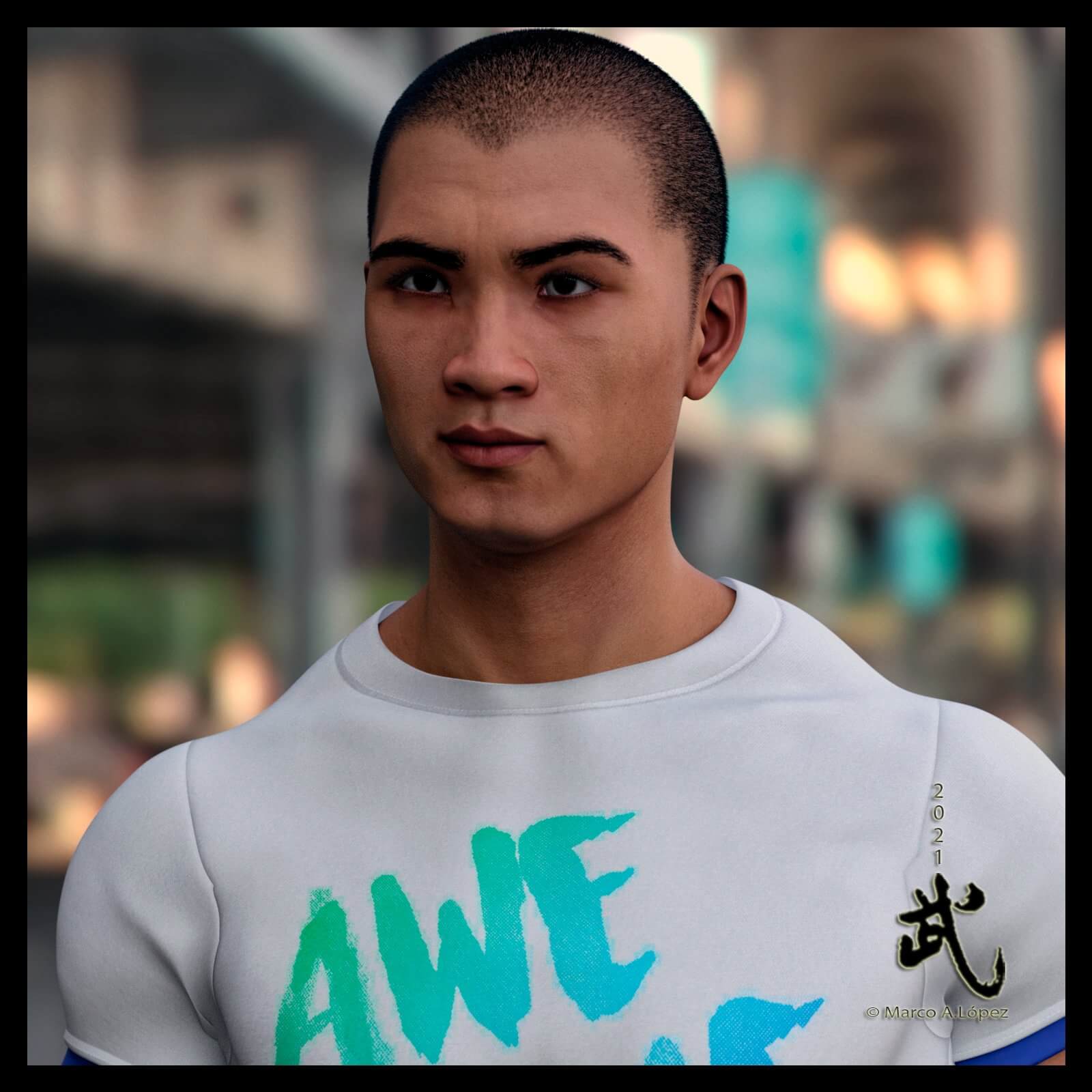 Zhao Jian in NY 3D Render, Digital Art by bu_es