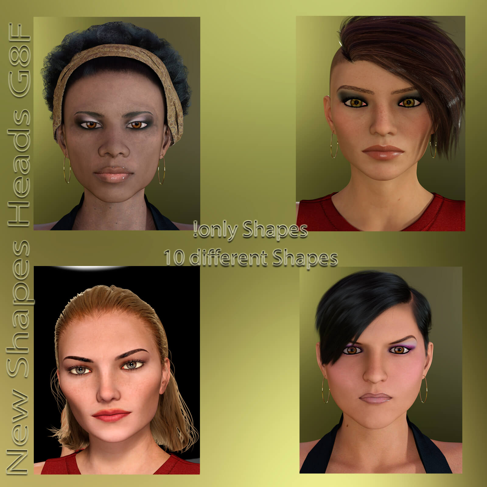 New Shapes Head G8 Female by Bu_es - Daz Content by bu_es