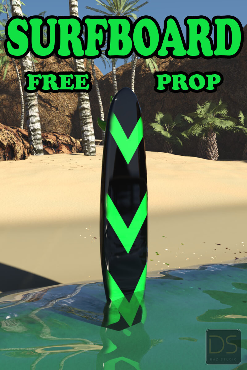 SURFBOARD BJK - Free Daz Content by BUJUTSUKAN
