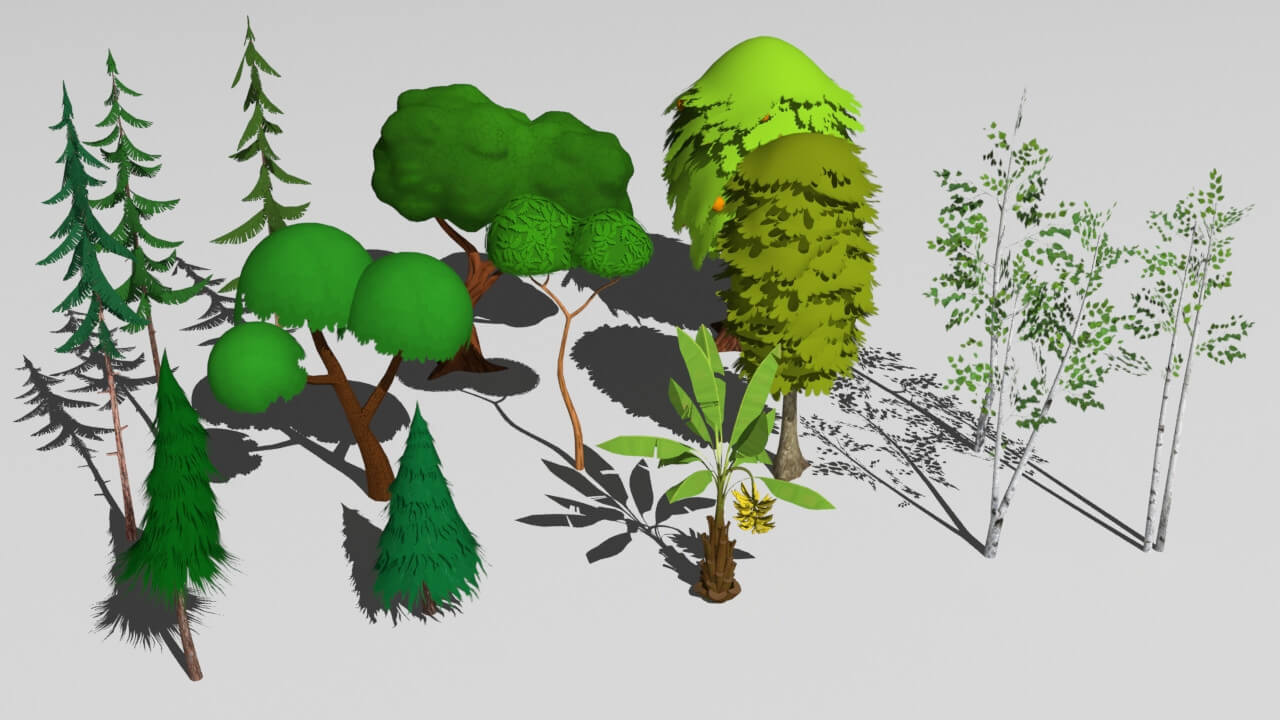 Cartoon Trees - 3D Model by Buncic